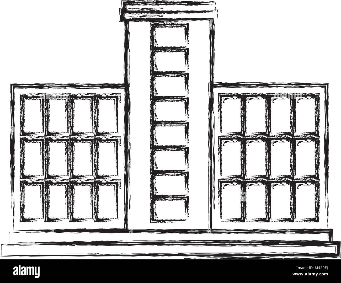 big buildings facade front vector illustration design Stock Vector ...