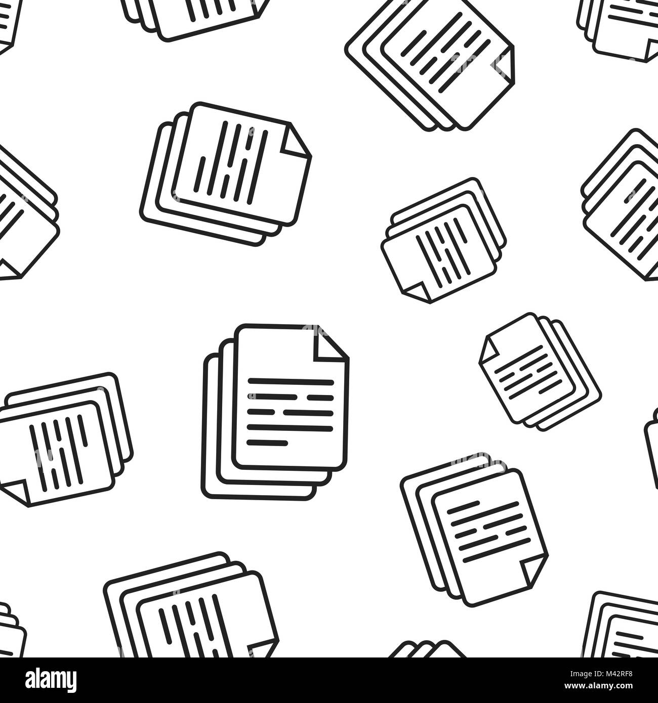 Document Seamless Pattern Background Business Flat Vector Illustration Paper Sheet Sign Symbol