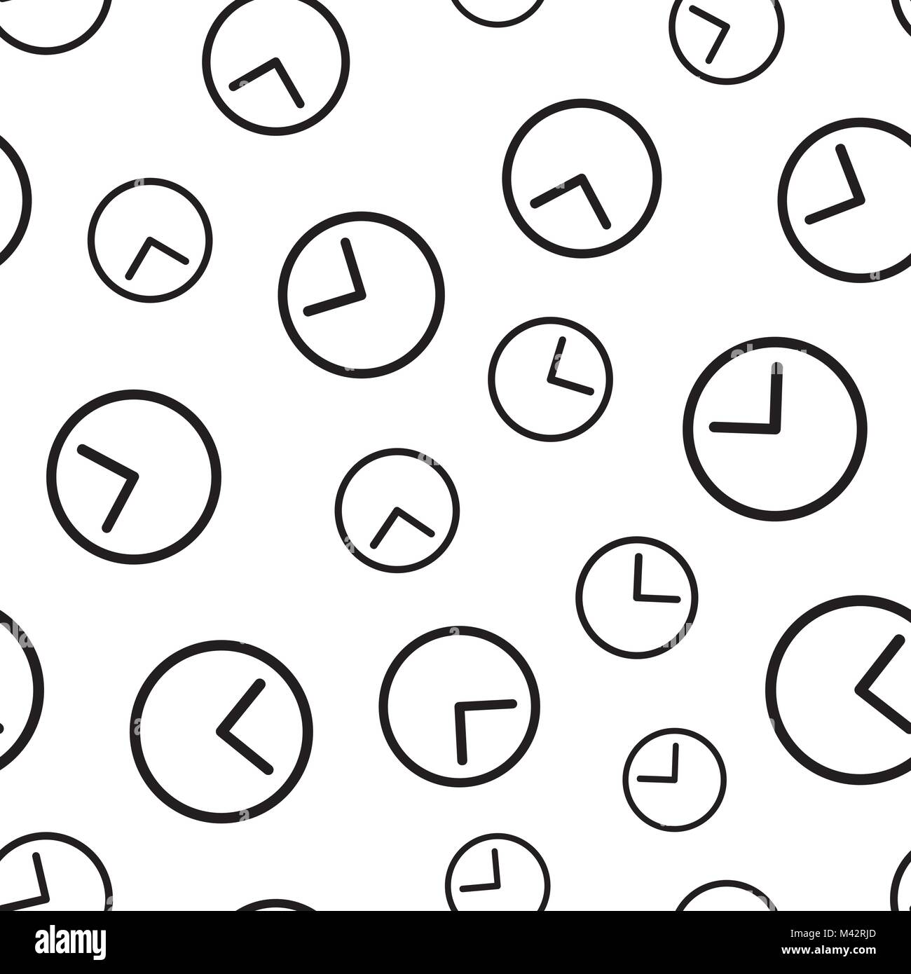 Clock timer seamless pattern background. Business flat vector ...