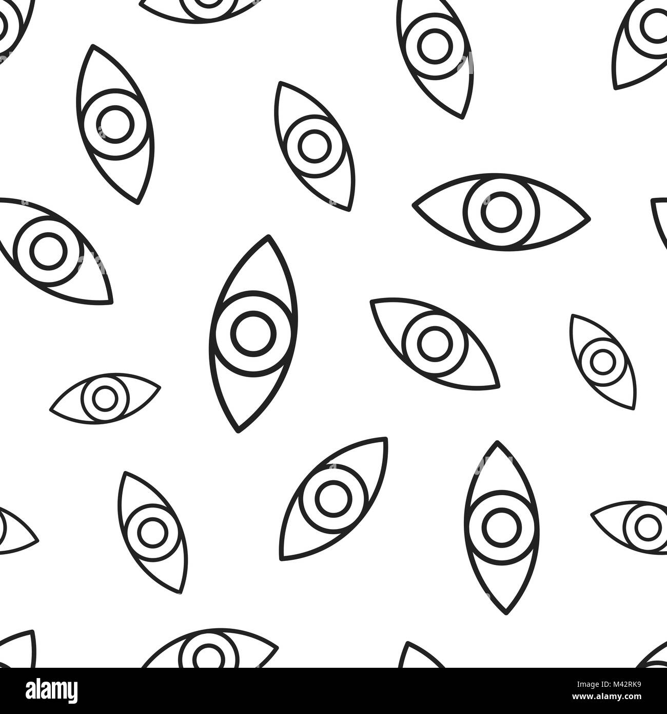 Eye seamless pattern background. Business flat vector illustration ...