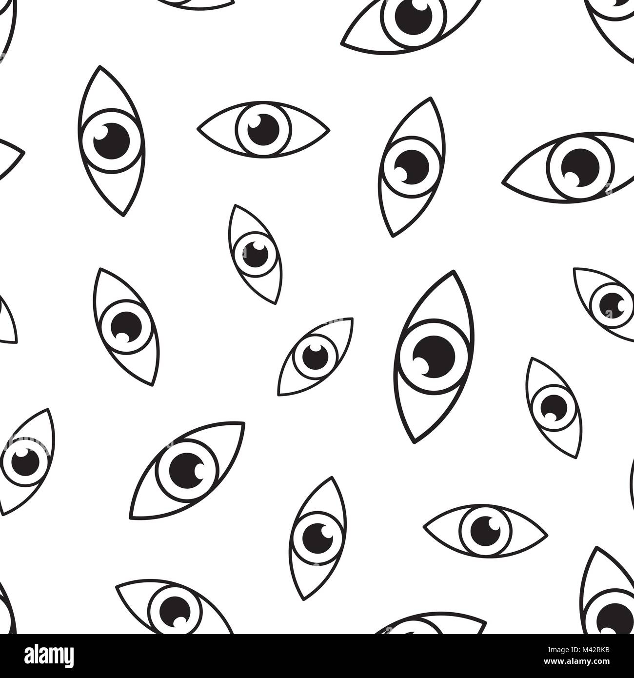 Eye seamless pattern background. Business flat vector illustration ...