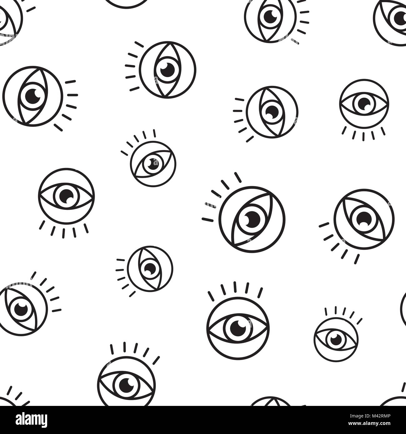 Eye seamless pattern background. Business flat vector illustration ...