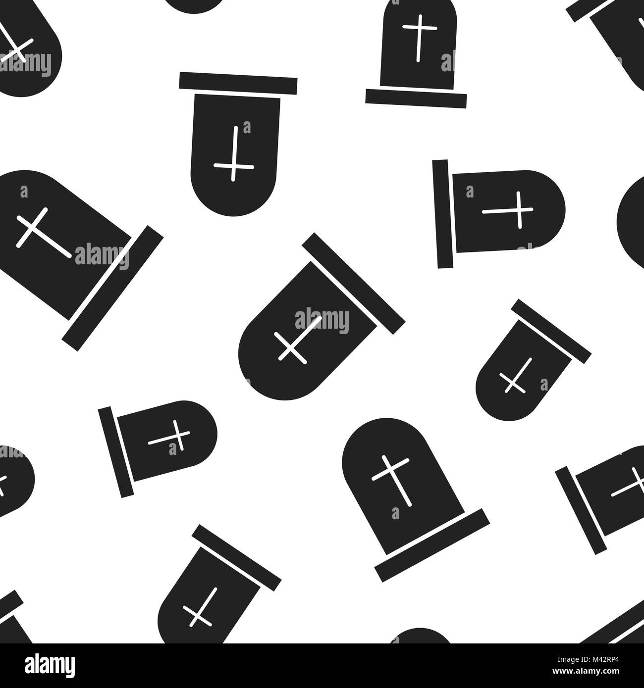 Halloween grave seamless pattern background. Business flat vector ...