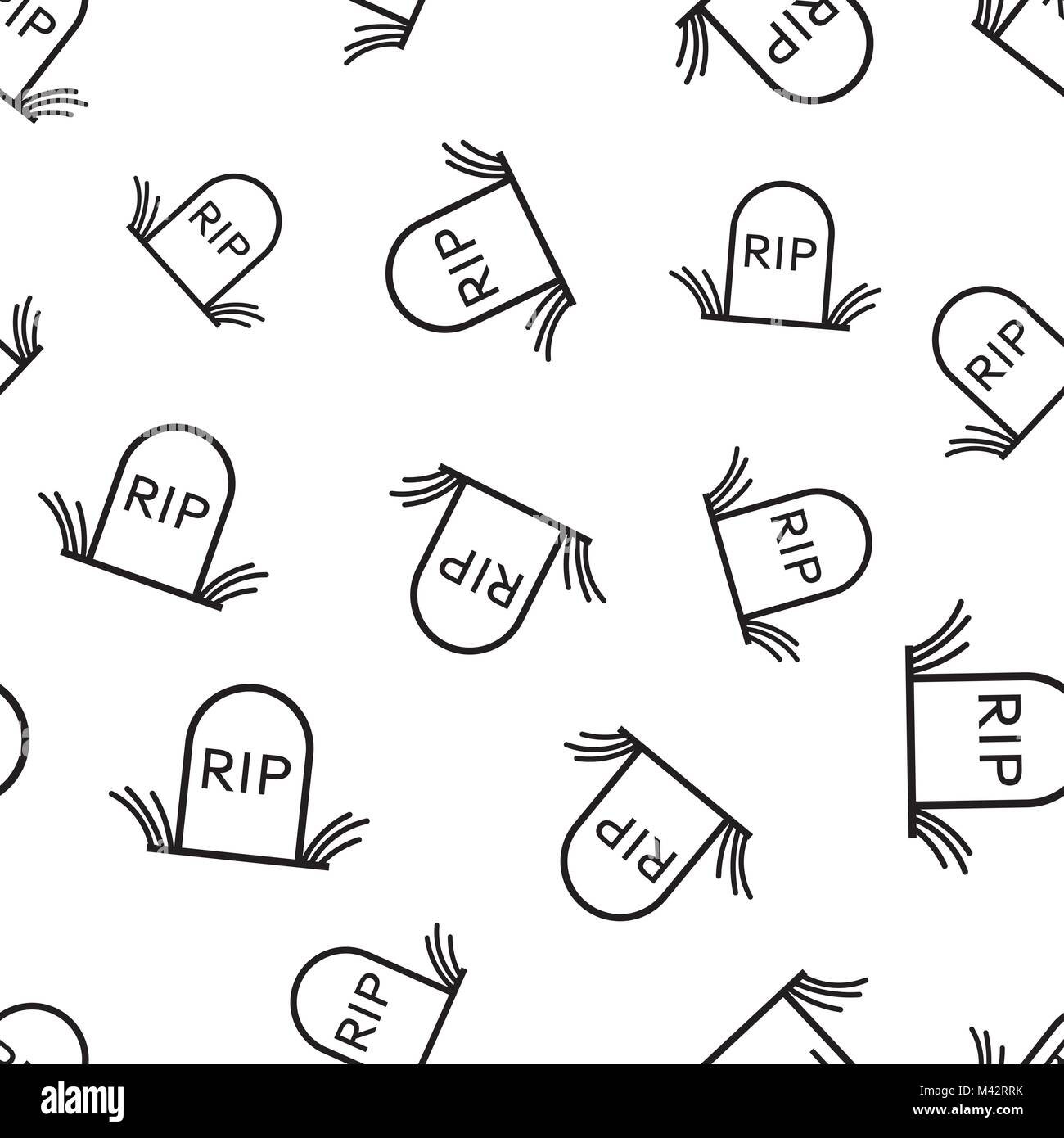 Halloween grave seamless pattern background. Business flat vector ...