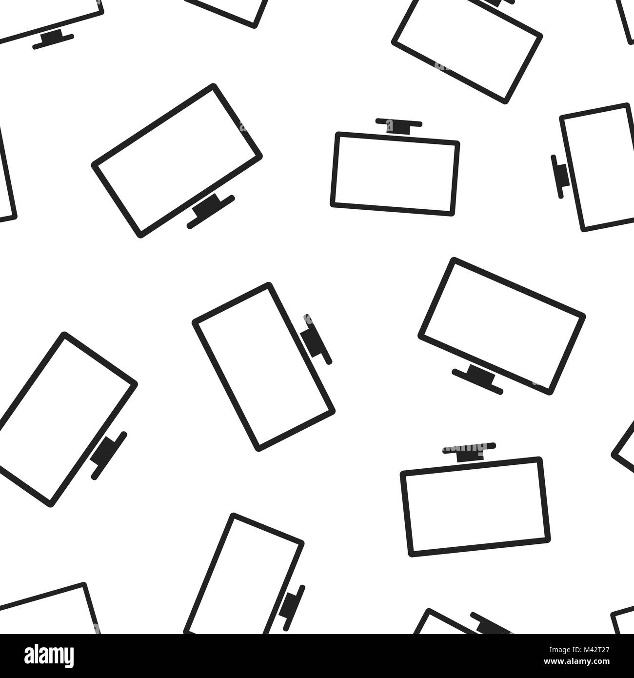 Computer Monitor Seamless Pattern Background Business Flat Vector Illustration Tv Sign Symbol