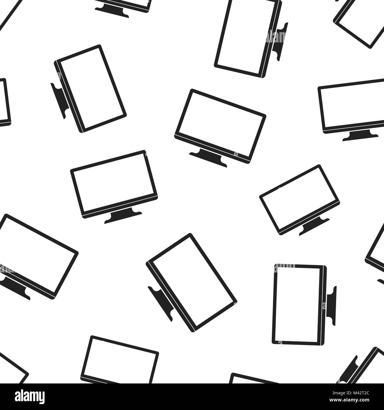 Computer monitor seamless pattern background. Business flat vector ...