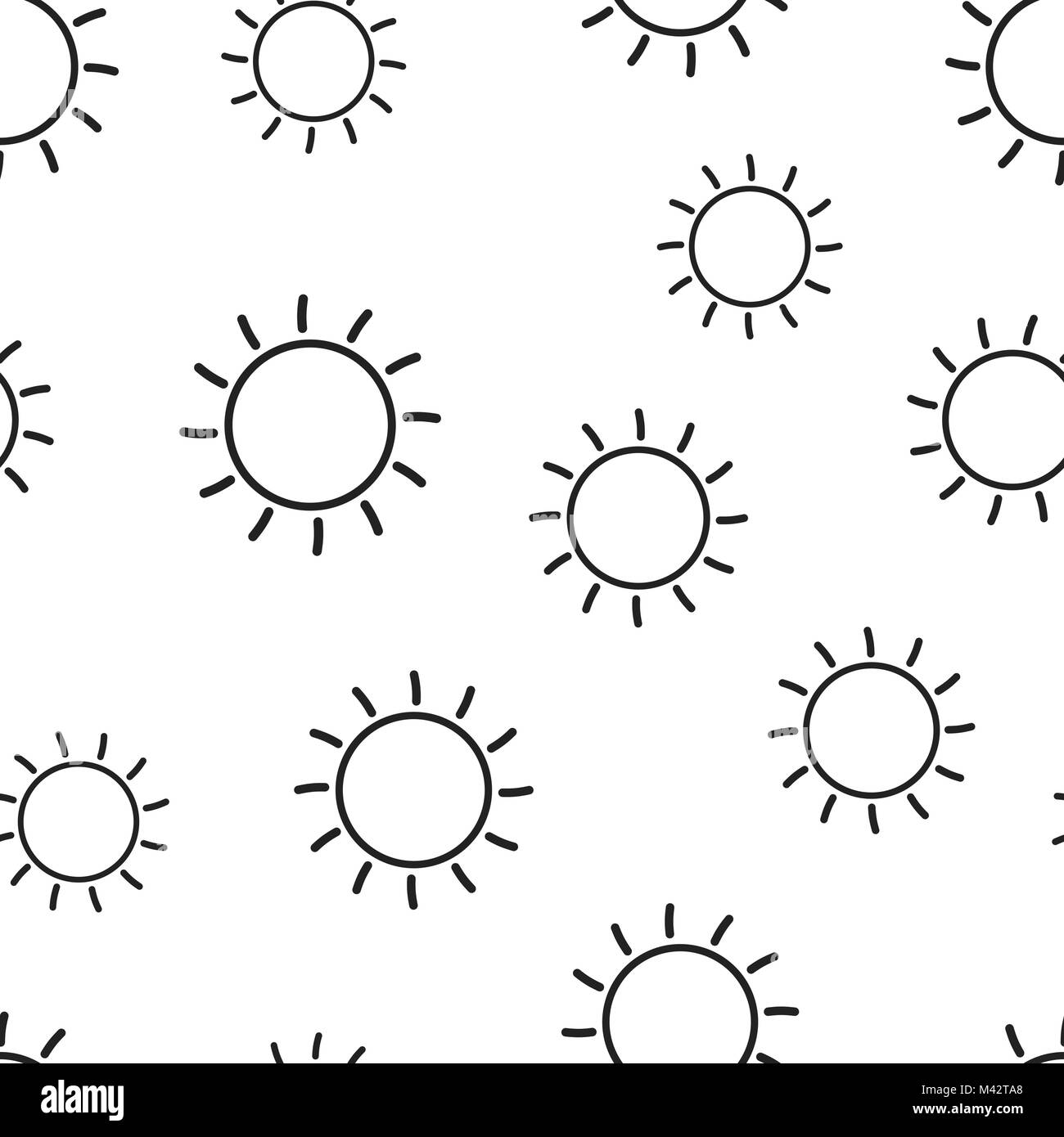 Sun seamless pattern background. Business flat vector illustration. Sun ...