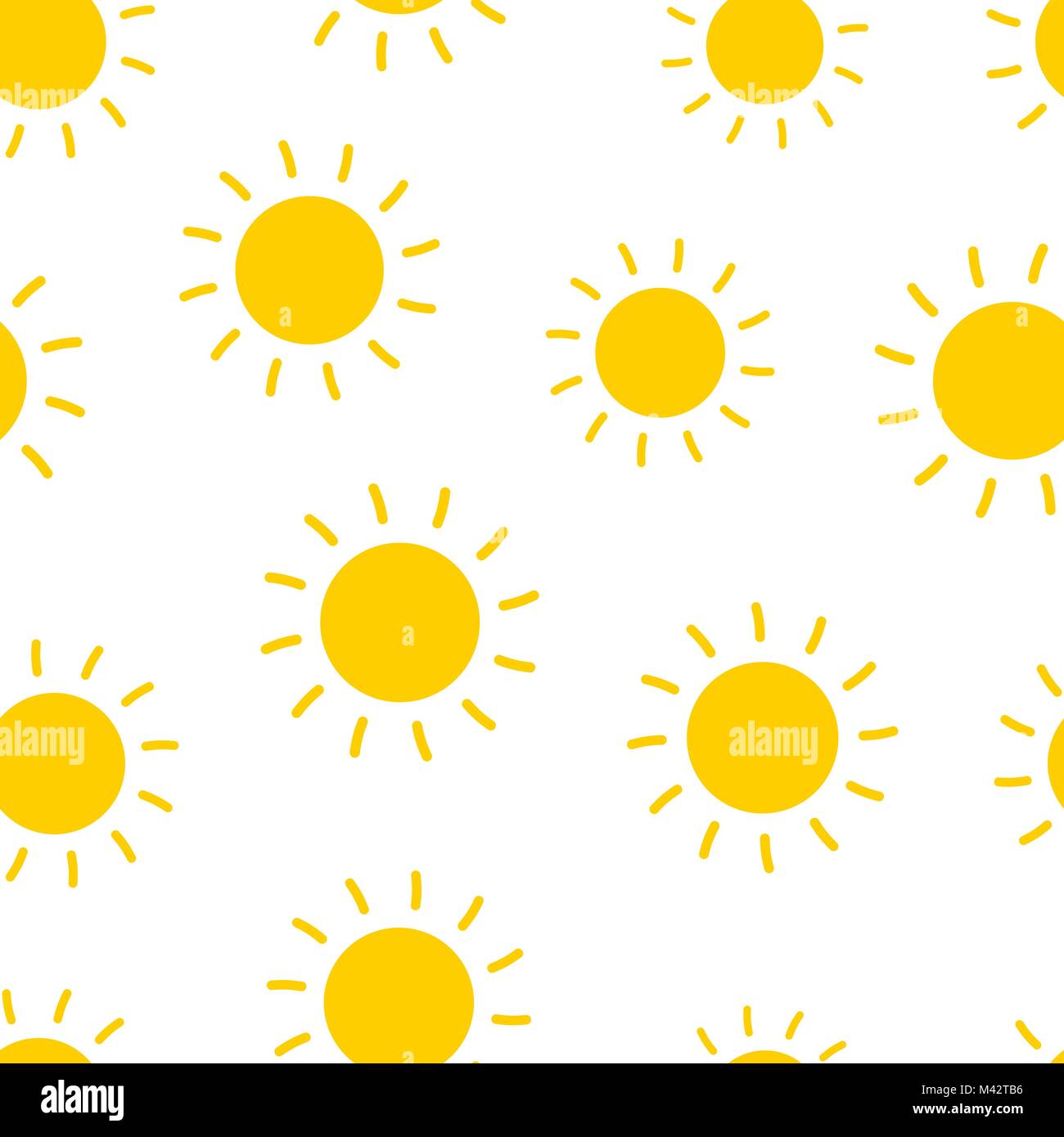 Sun seamless pattern background. Business flat vector illustration. Sun ...