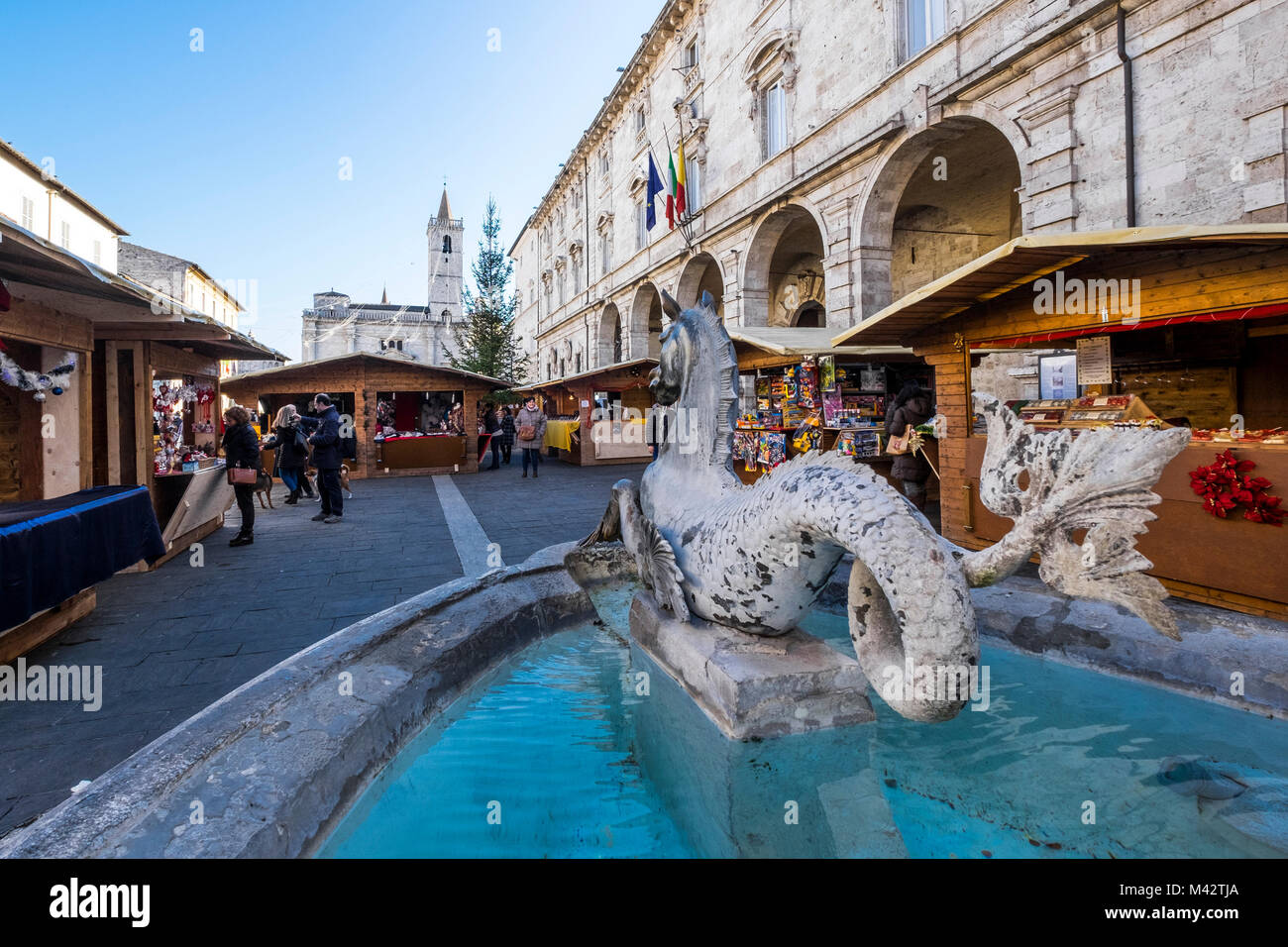 Ascoli Piceno, Marche, Central Italy, Europe. Piazza Arringo and St ...