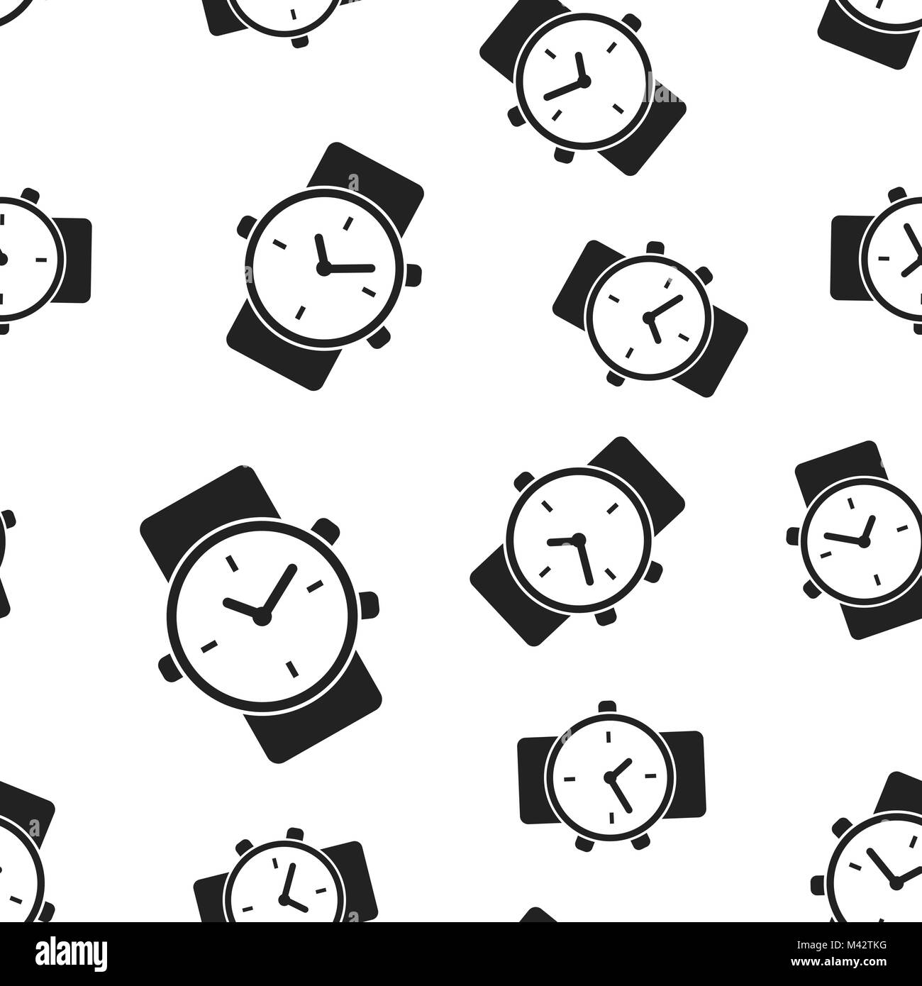 Watch clock seamless pattern background. Business flat vector ...