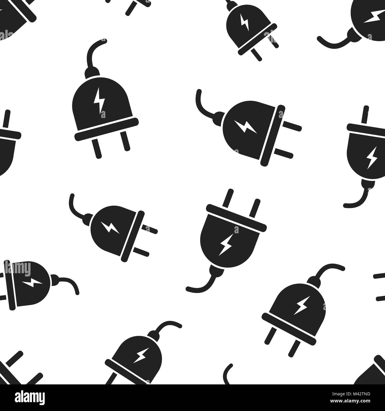 Power wire cable seamless pattern background. Business flat vector ...