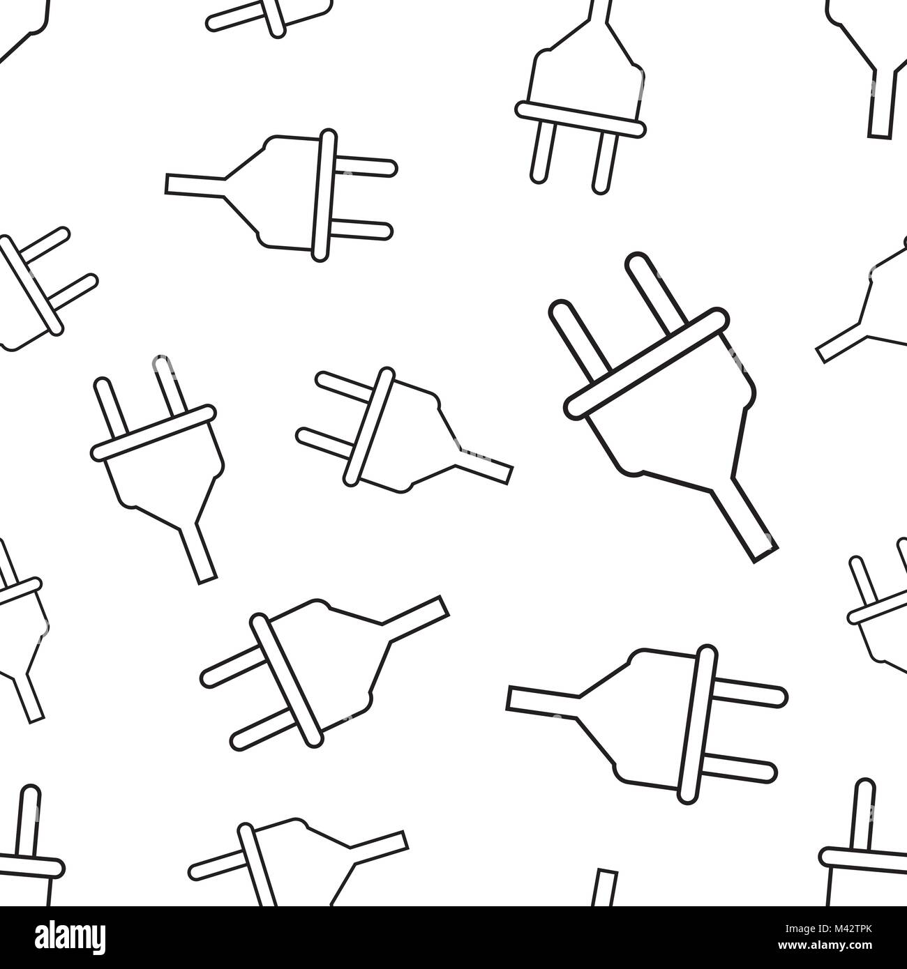 Power wire cable seamless pattern background. Business flat vector ...