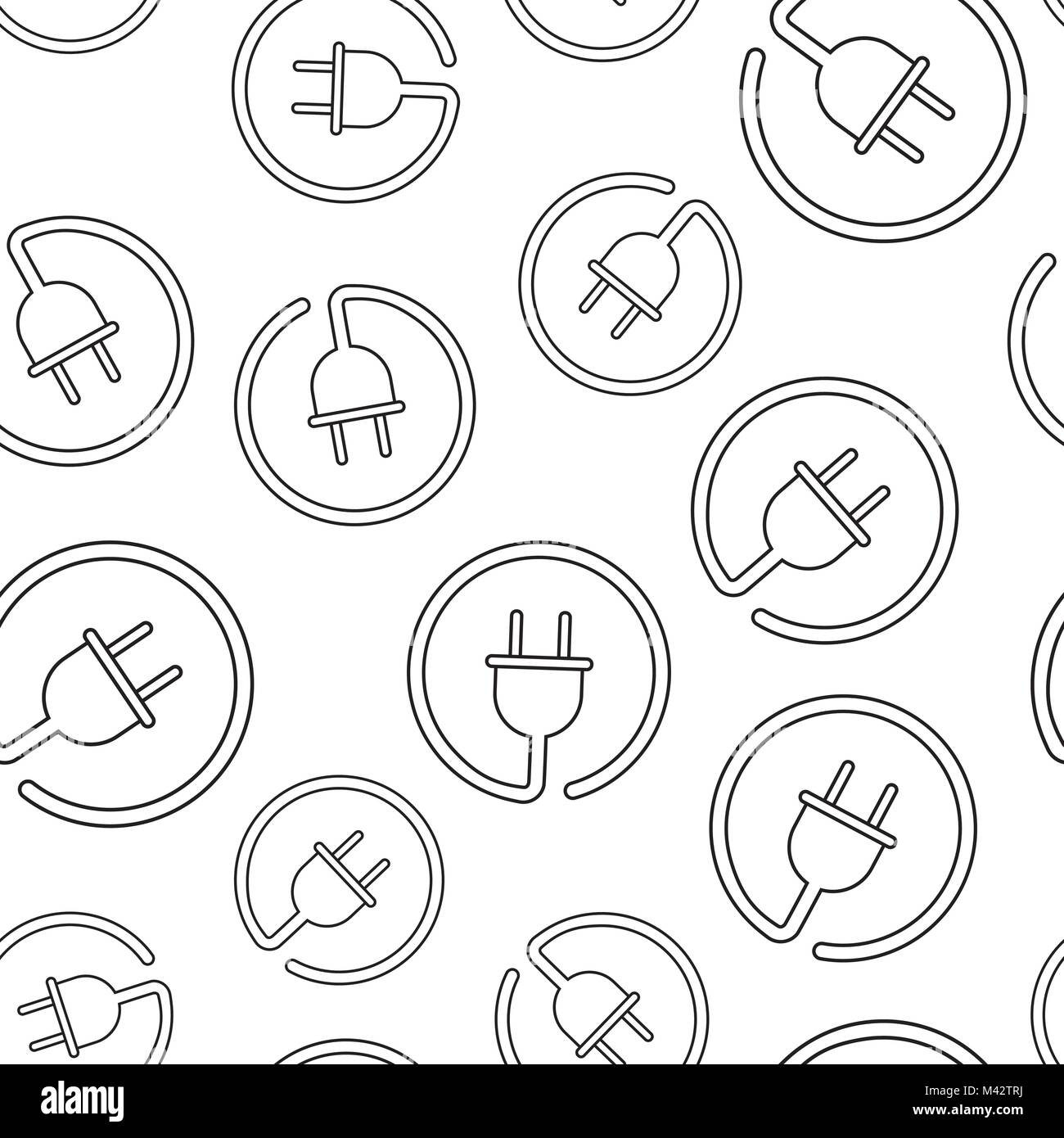 Power wire cable seamless pattern background. Business flat vector ...