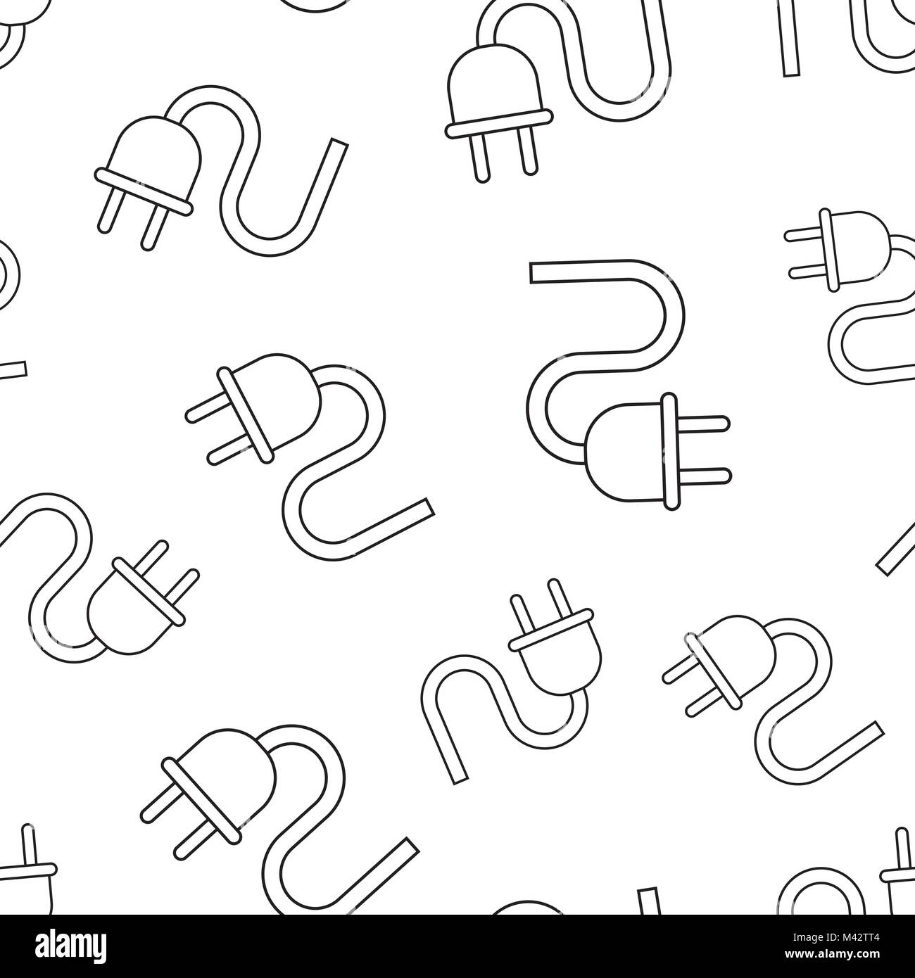Power wire cable seamless pattern background. Business flat vector ...