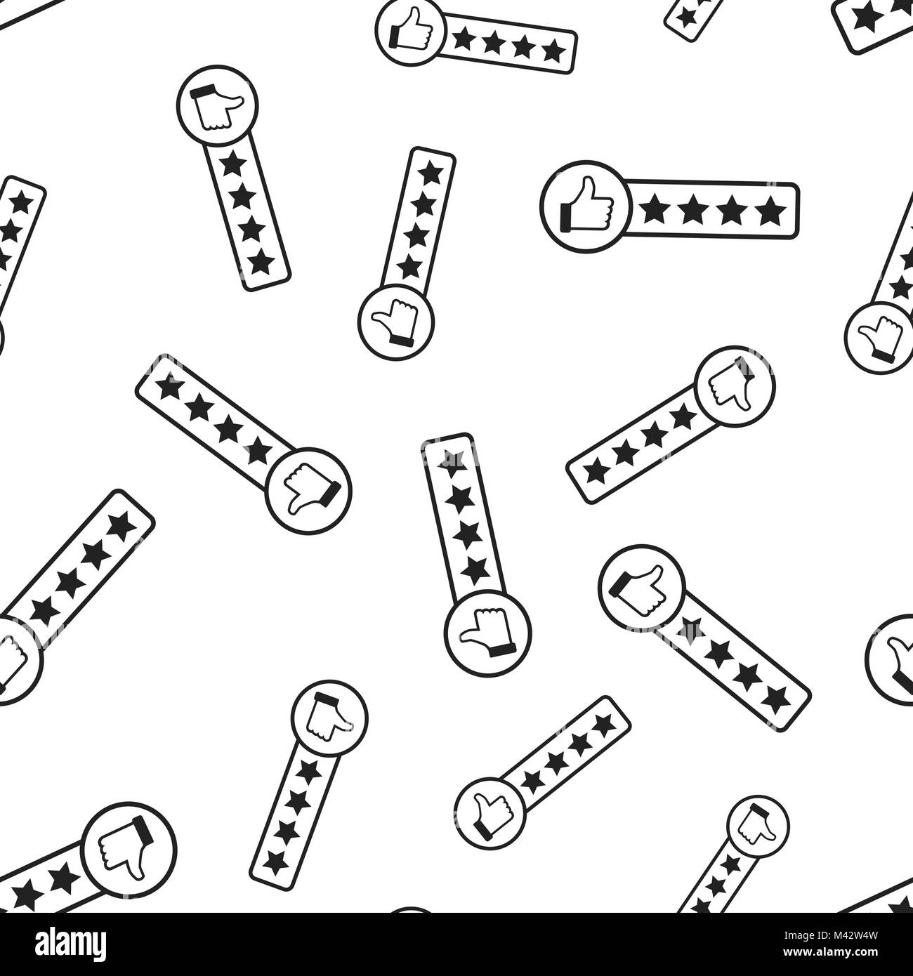 Customer review 4 stars seamless pattern background. Business flat ...