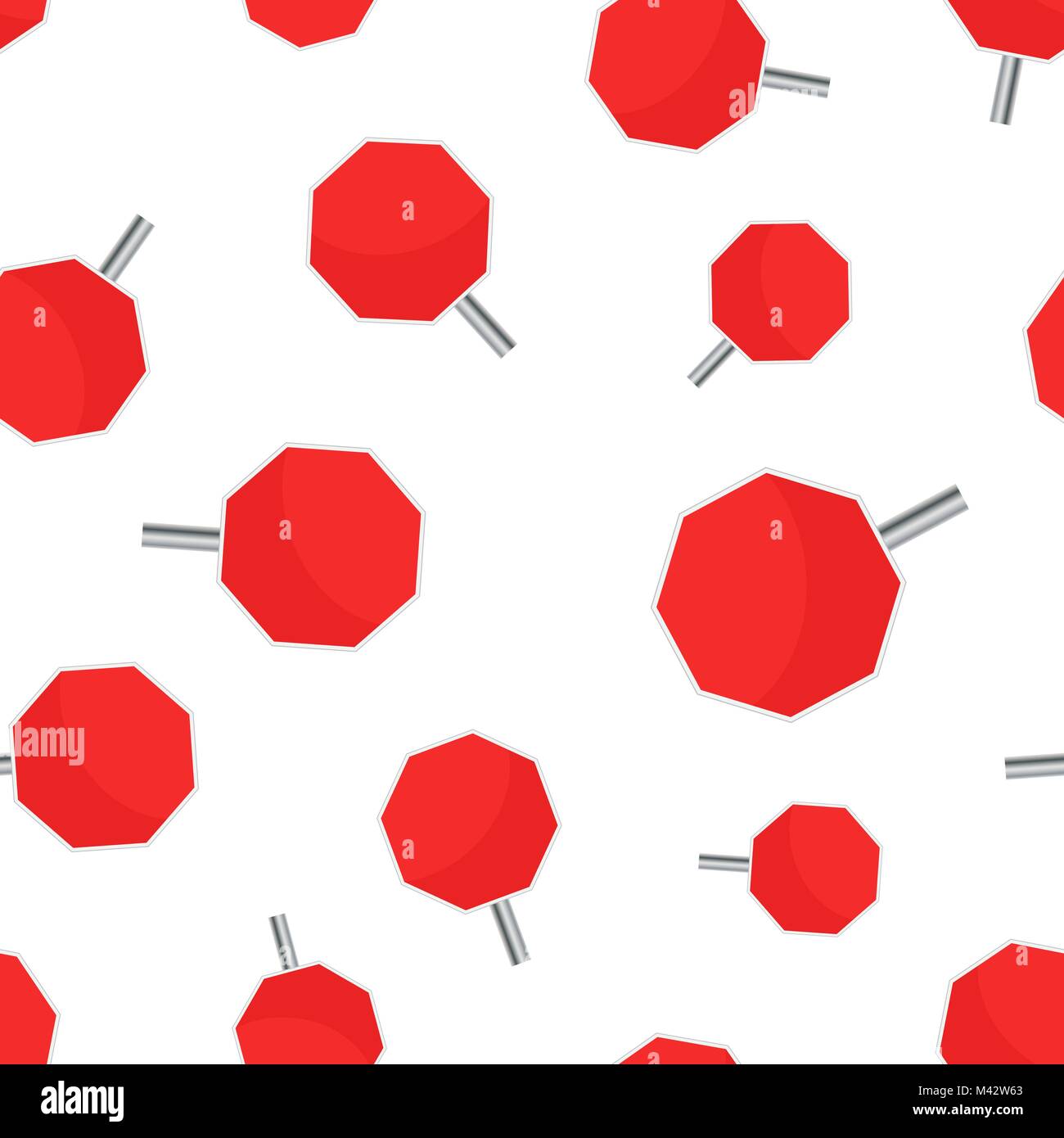 Blank red stop sign seamless pattern background. Business flat vector ...
