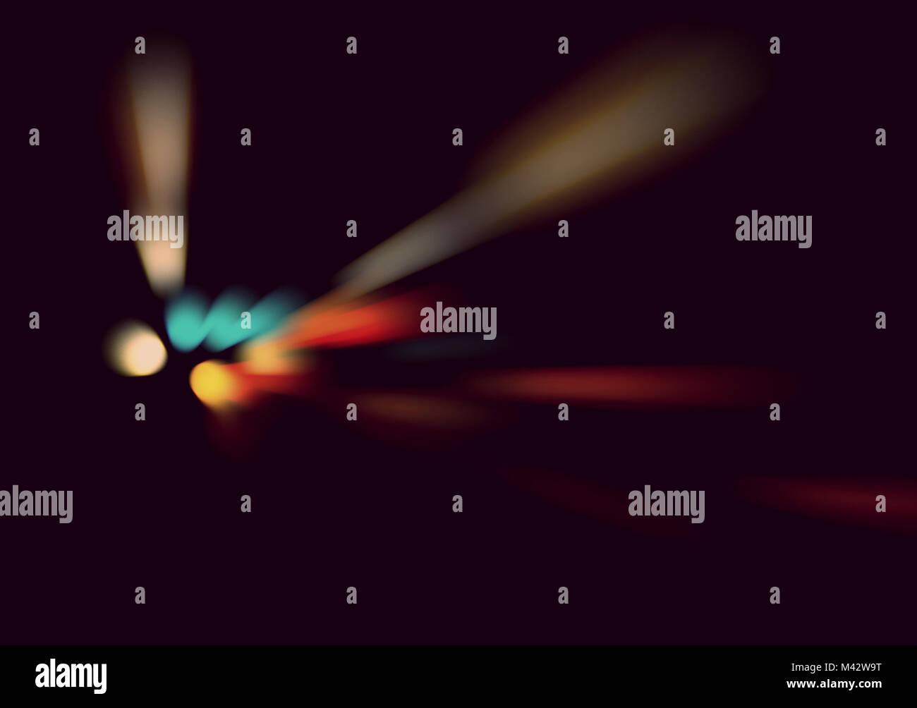 Blurry Illumination and night lights, car traffic motion blur the speed ...