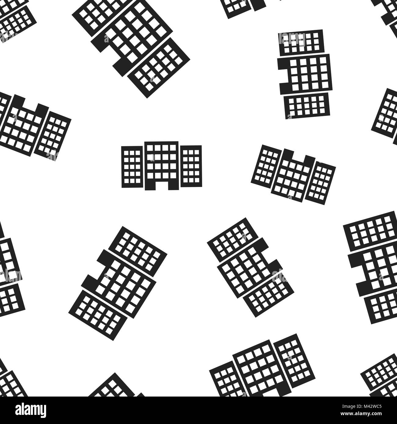 Building hotel seamless pattern background. Business flat vector ...
