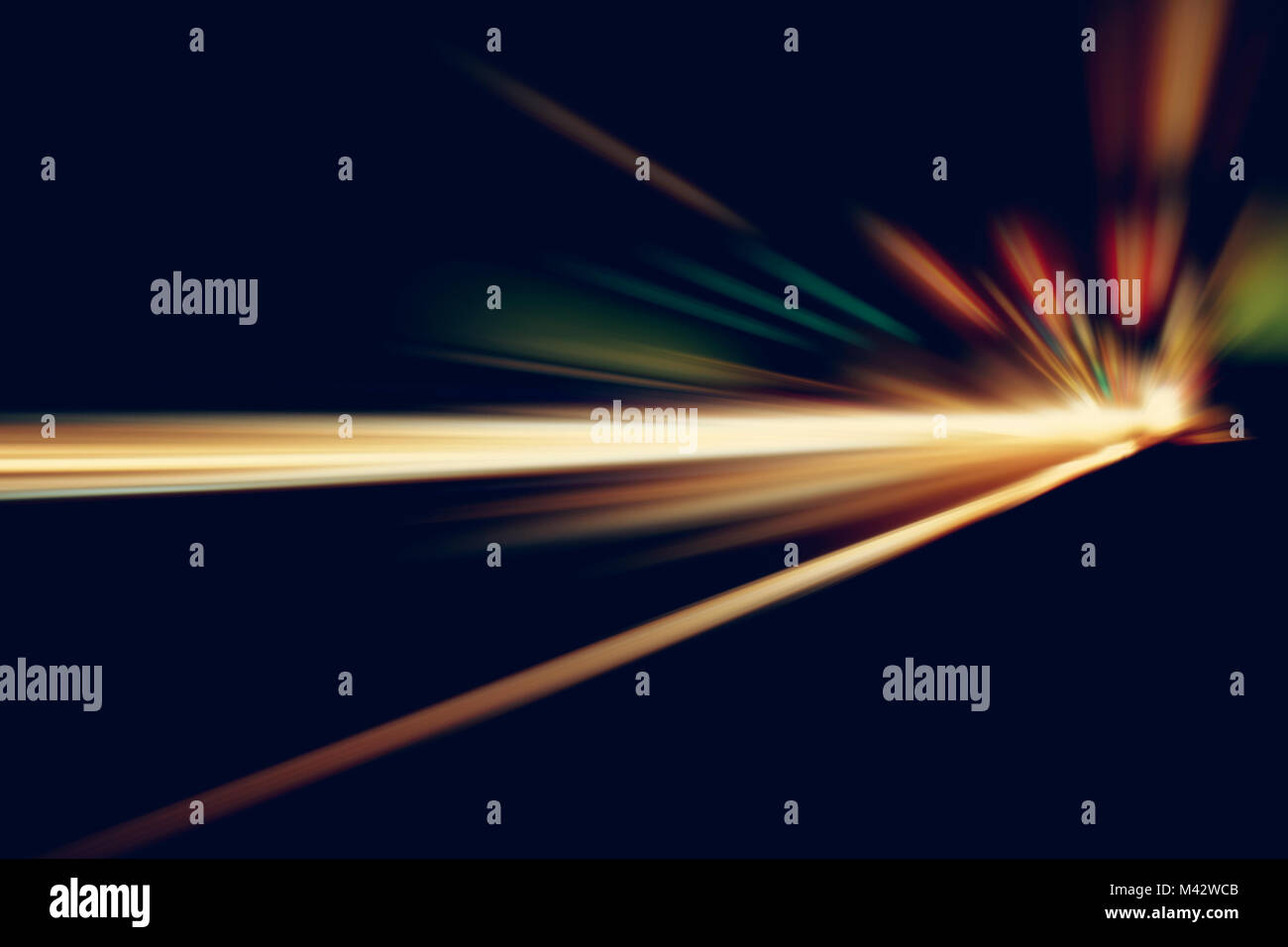 Blurry Illumination and night lights, car traffic motion blur the speed ...