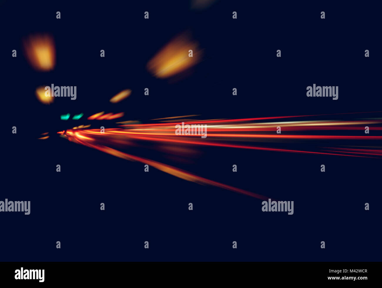Blurry Illumination and night lights, car traffic motion blur the speed ...
