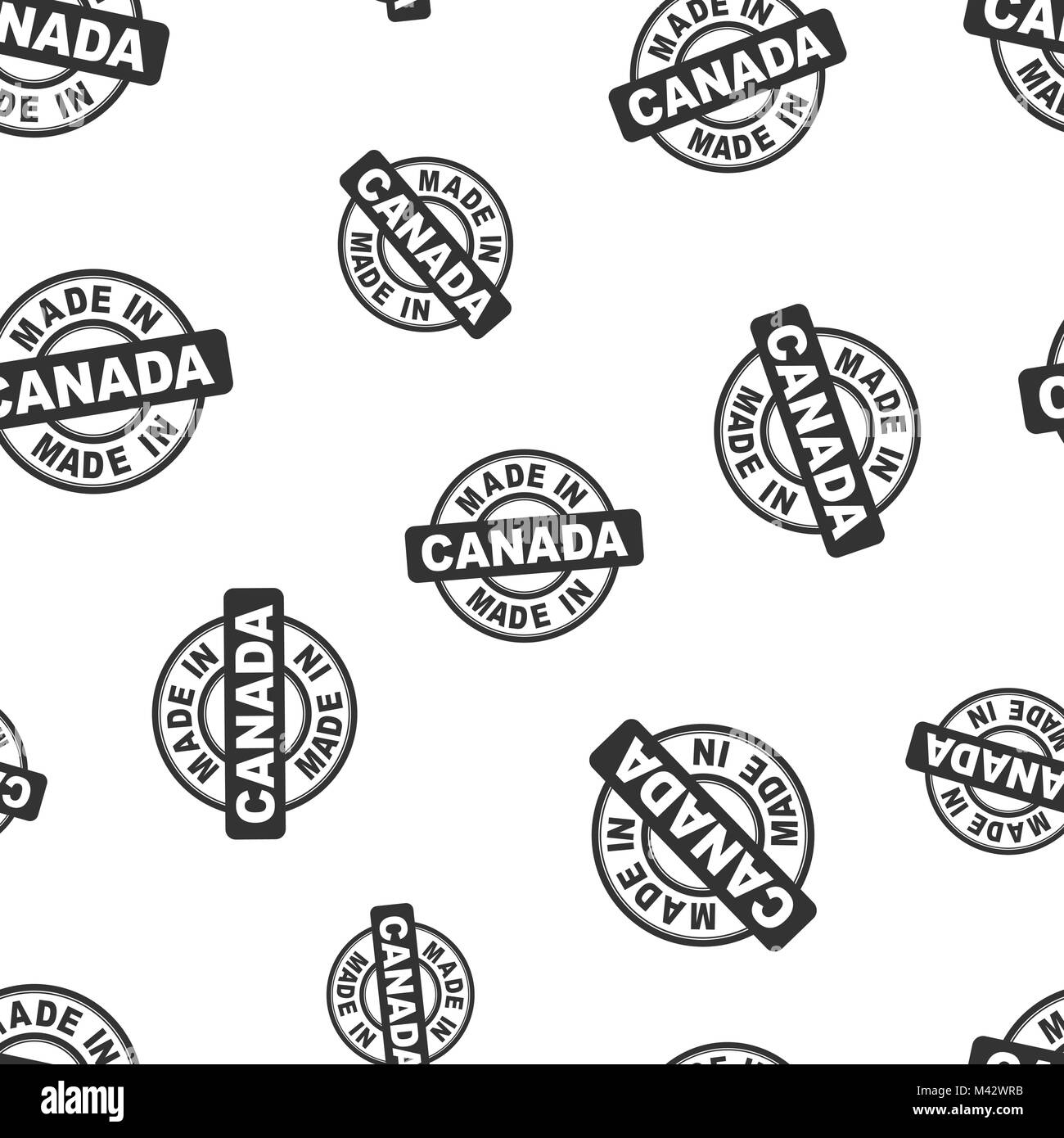 Made in Canada stamp seamless pattern background. Business flat vector ...