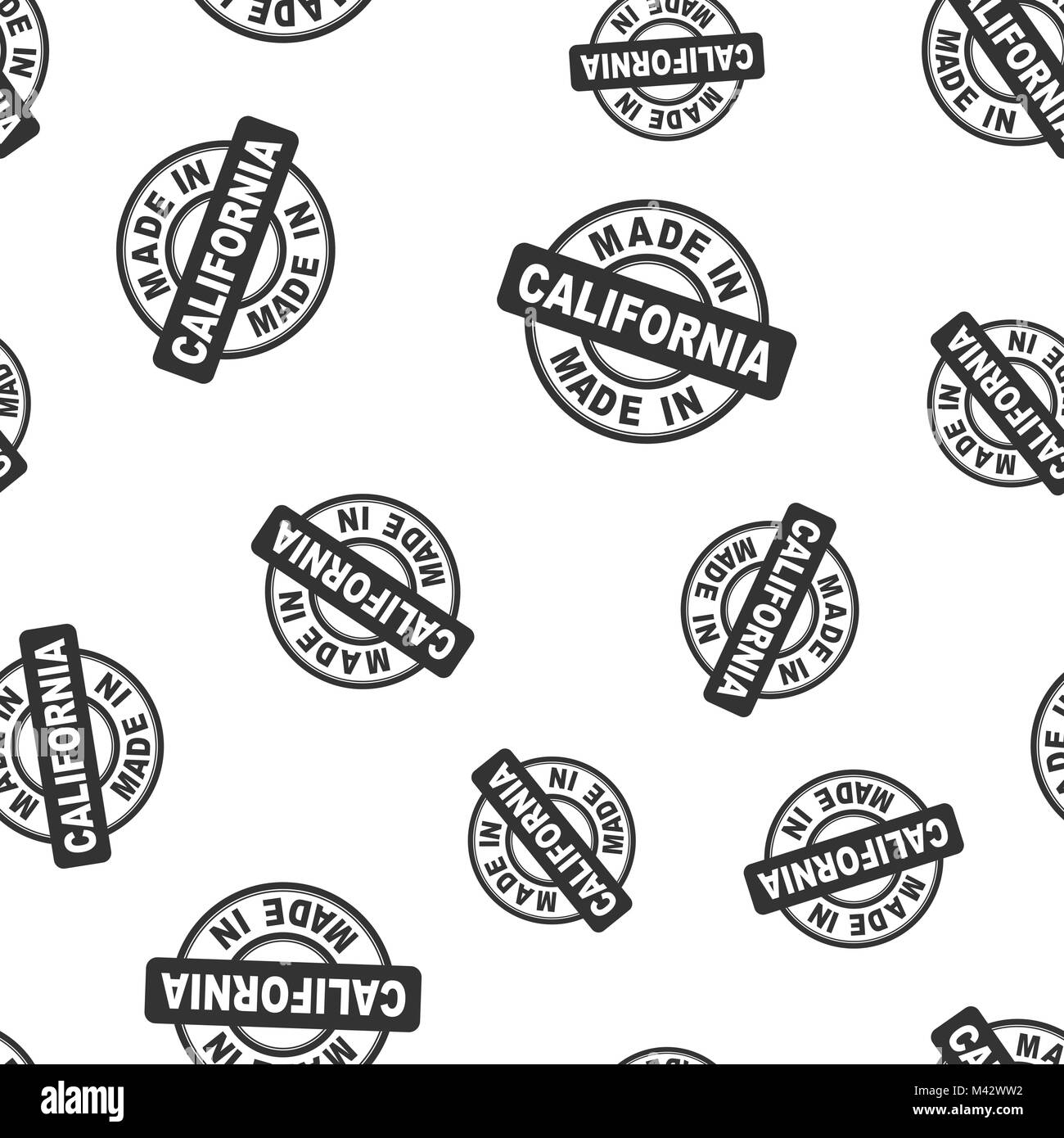 Made in California stamp seamless pattern background. Business flat ...