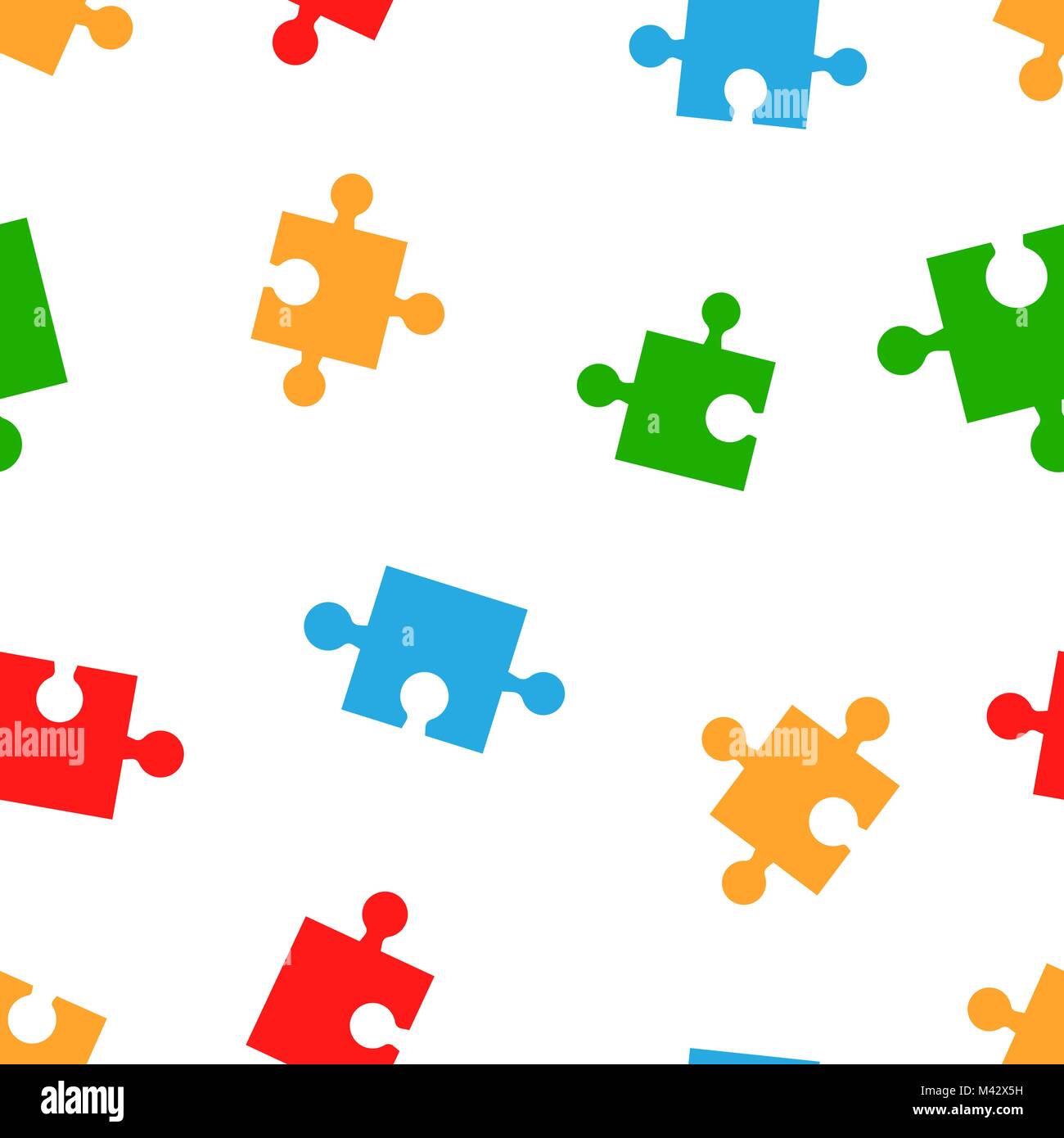 Colorful jigsaw puzzle seamless pattern background. Business flat ...