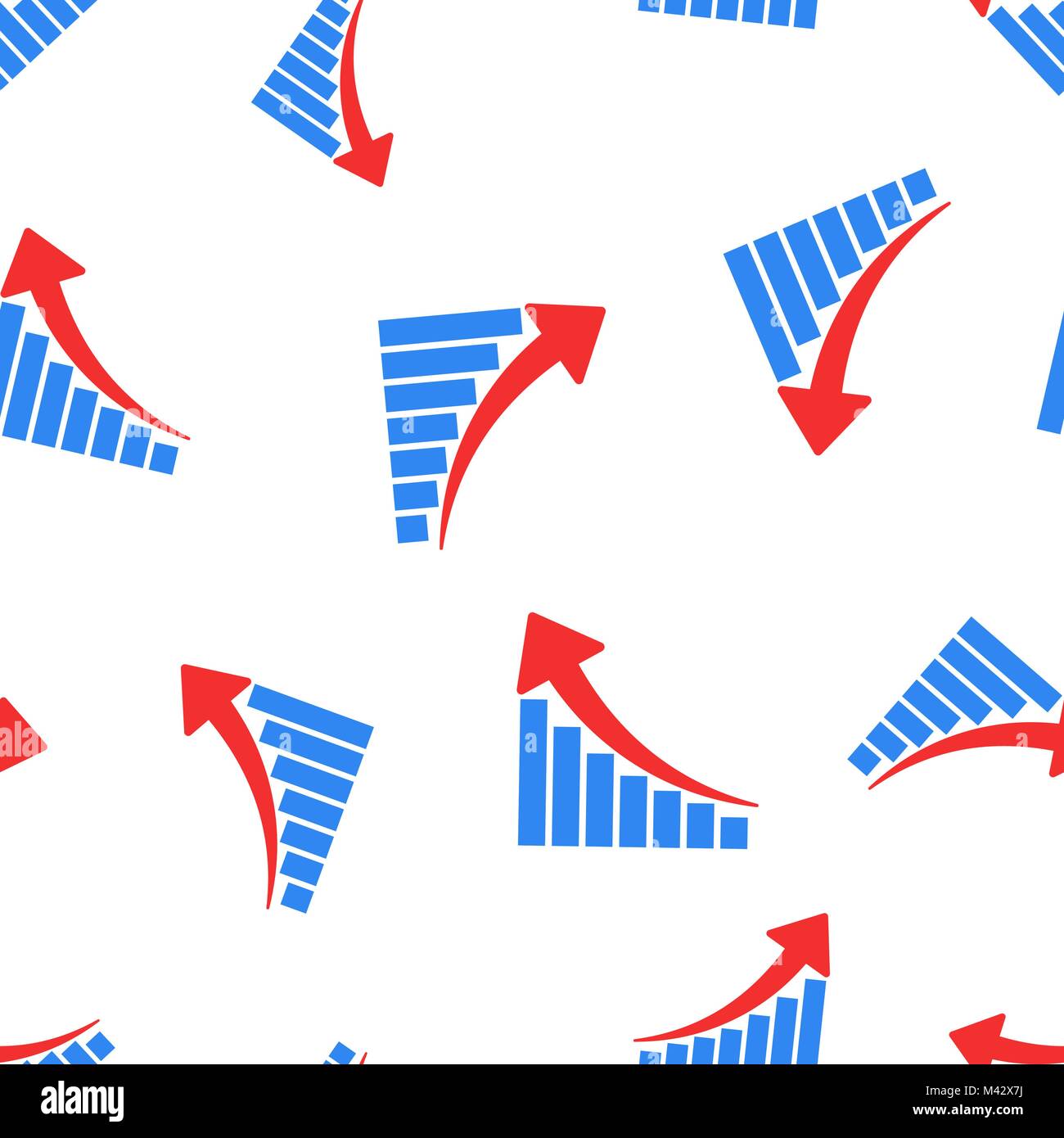 Growth chart seamless pattern background. Business concept vector ...
