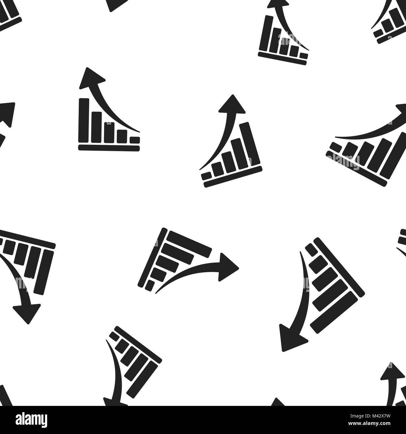 Growth chart seamless pattern background. Business concept vector ...
