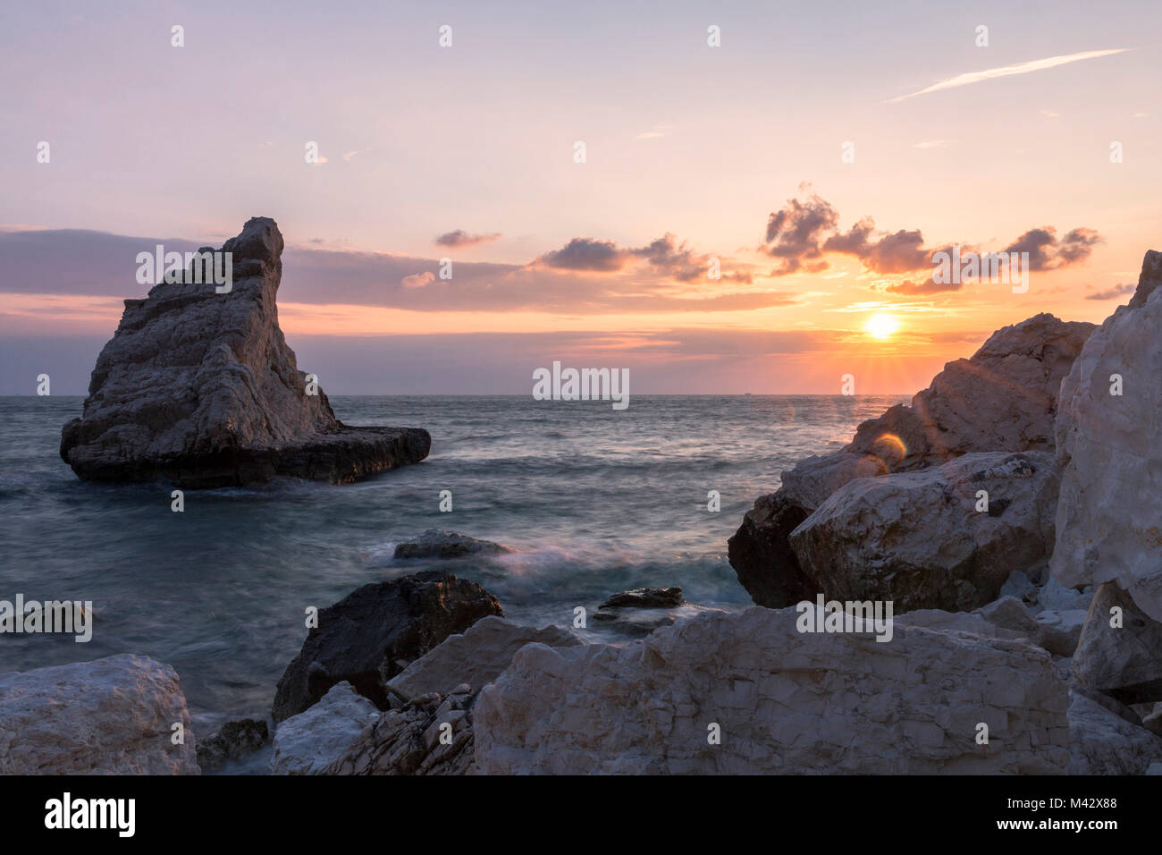 Rock sail in the Conero National Park, Ancona district, Marche, Italy ...
