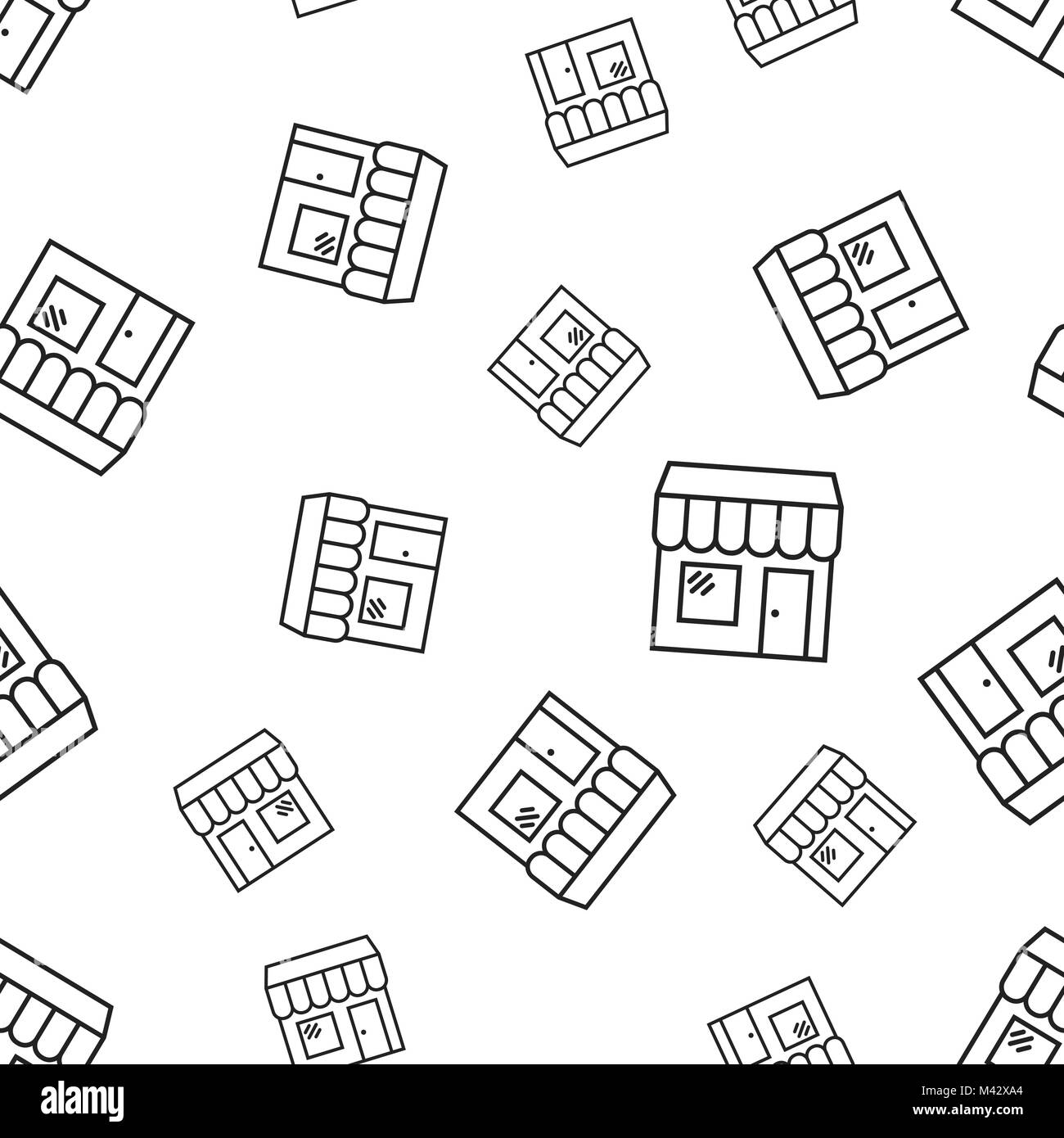 Store mall building seamless pattern background. Business concept ...