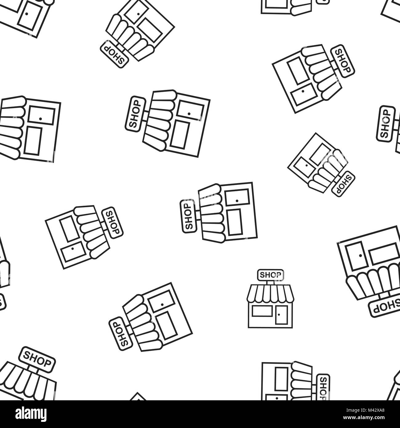 Store mall building seamless pattern background. Business concept ...