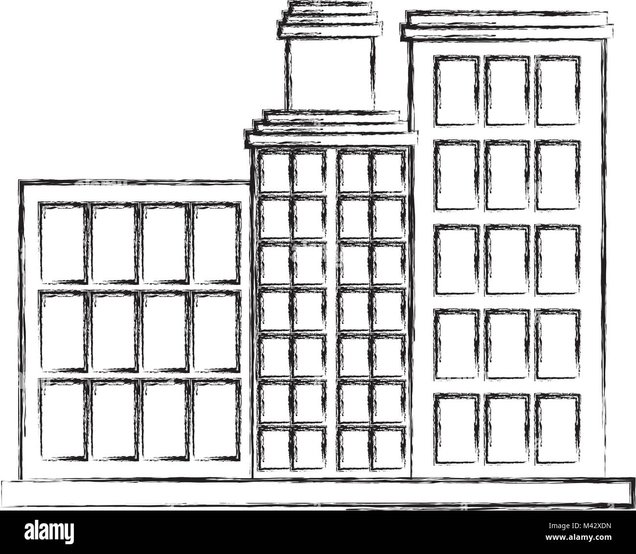 big buildings facade front vector illustration design Stock Vector ...