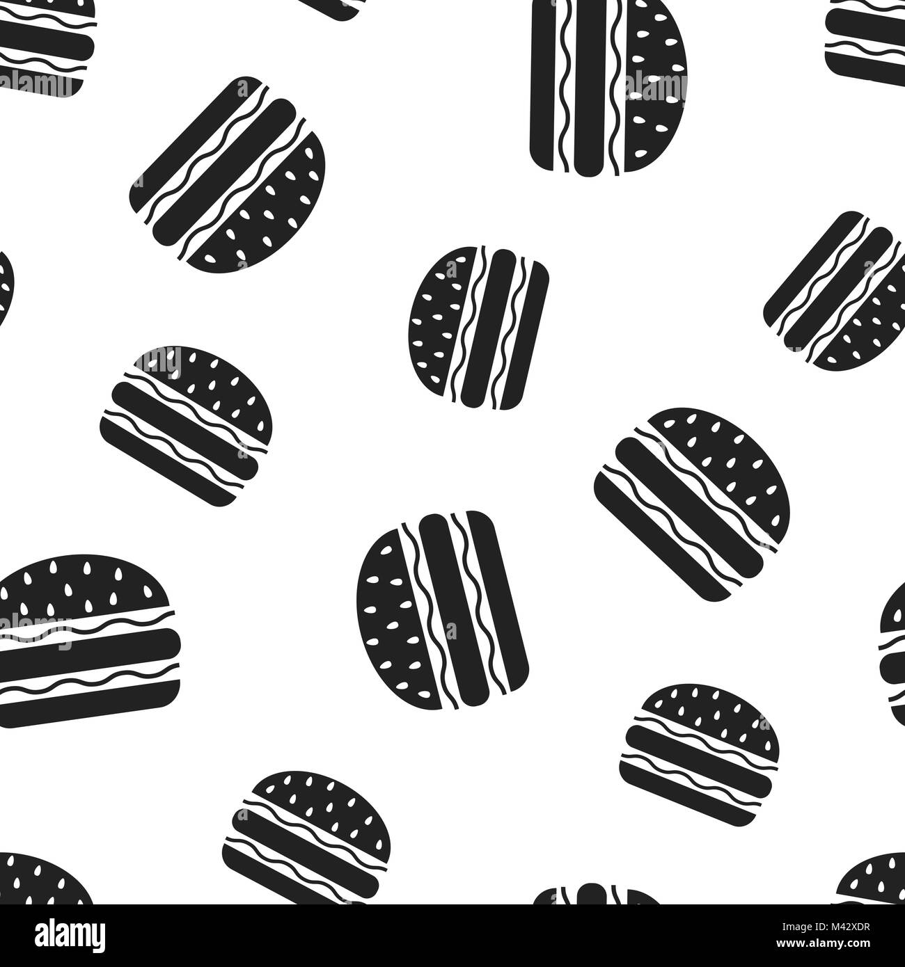 Burger fast food seamless pattern background. Business concept vector ...