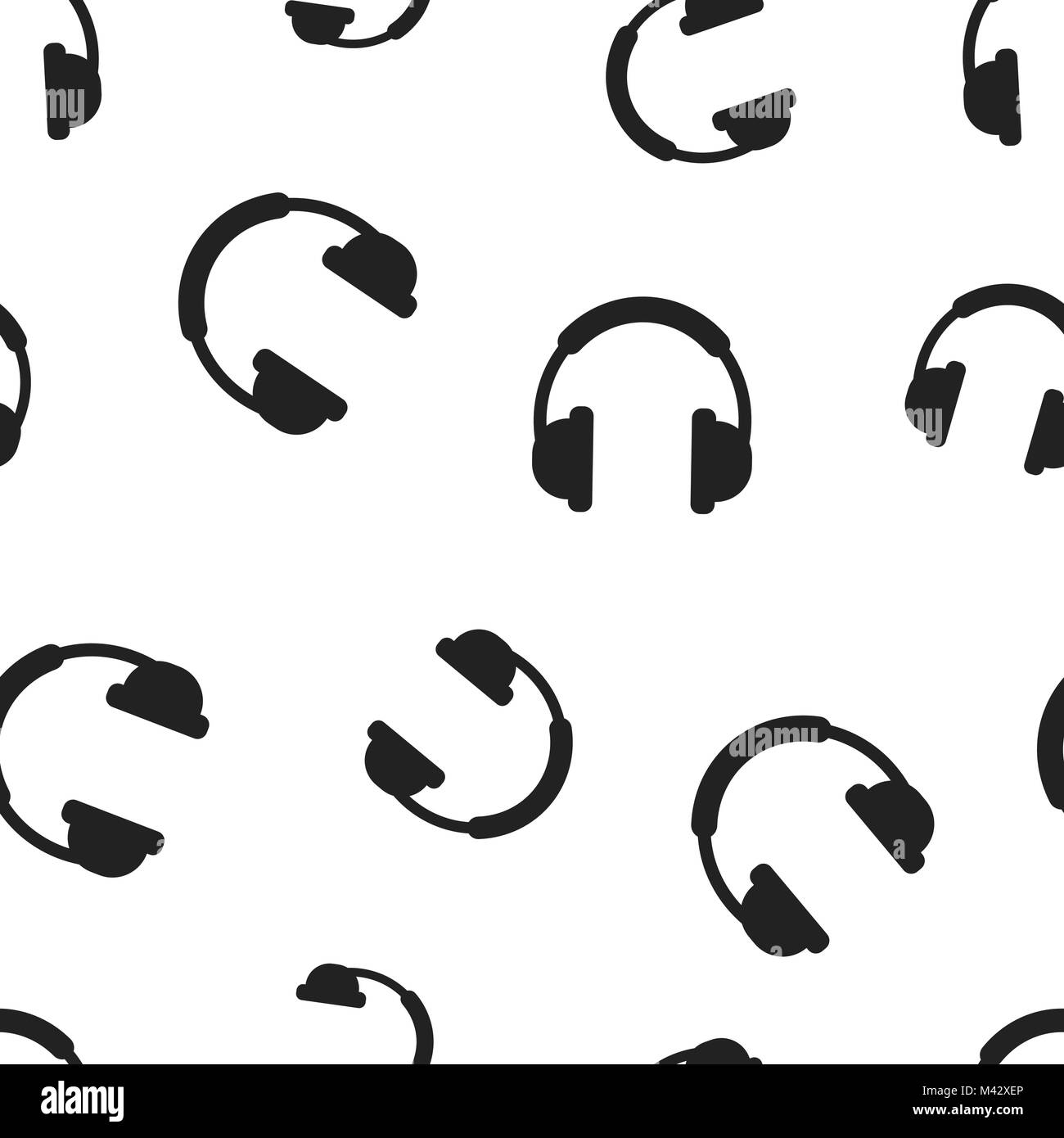 Headphone seamless pattern background. Business concept vector ...