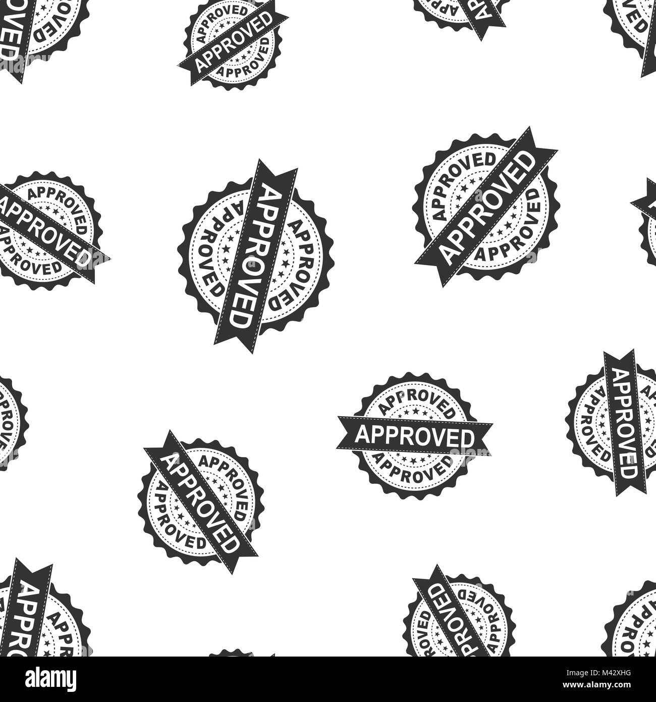 Approved seal stamp seamless pattern background. Business concept ...