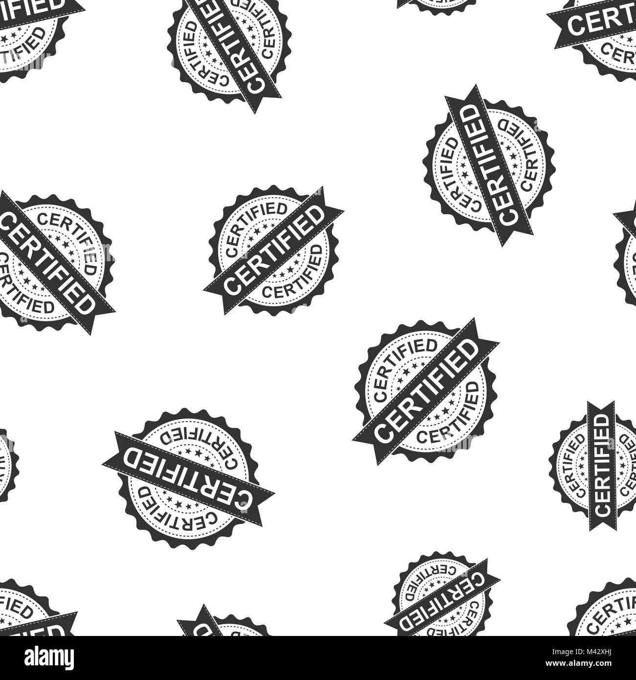 Certified seal stamp seamless pattern background. Business concept ...