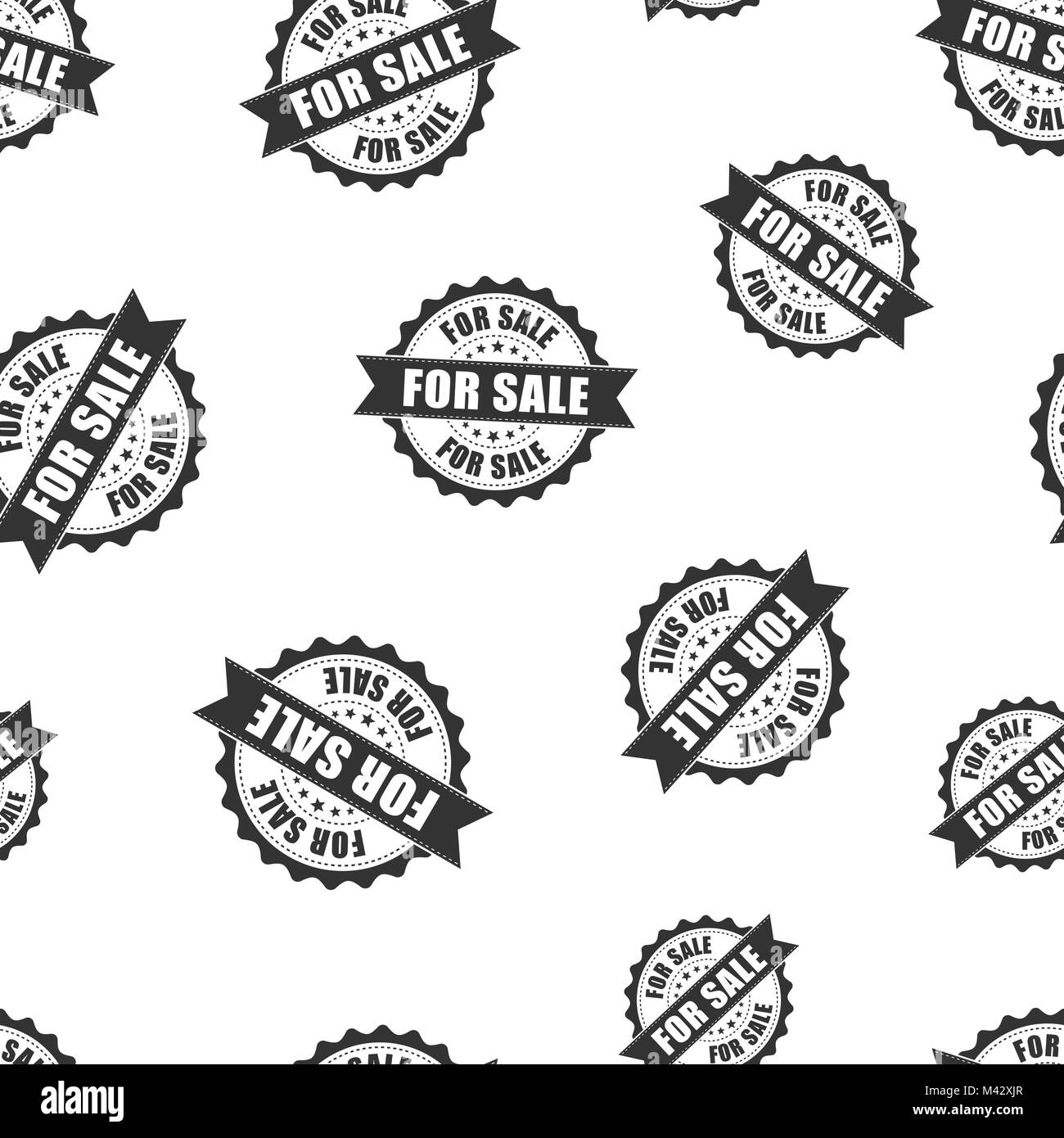 For sale rubber stamp seamless pattern background. Business concept ...