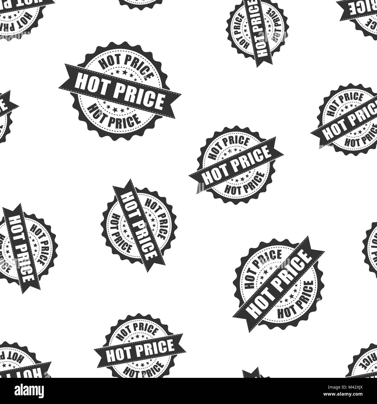 Hot price rubber stamp seamless pattern background. Business concept ...