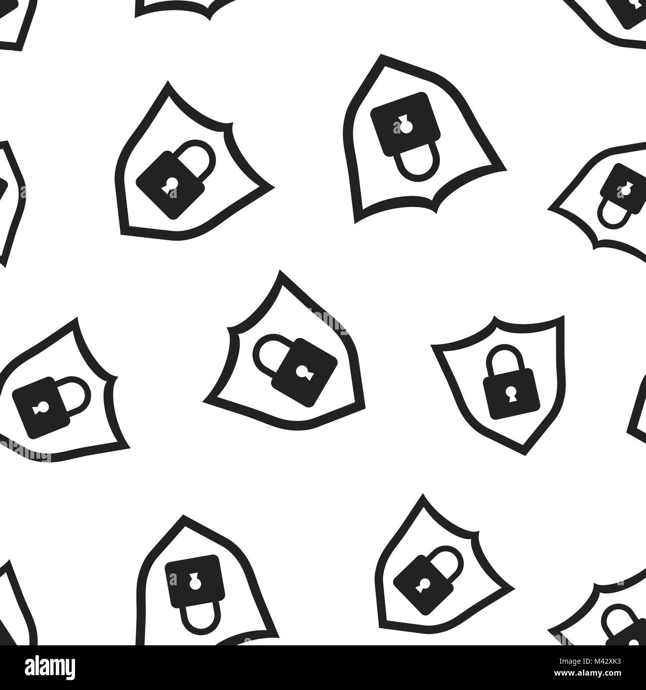 Lock with shield security seamless pattern background. Business concept ...