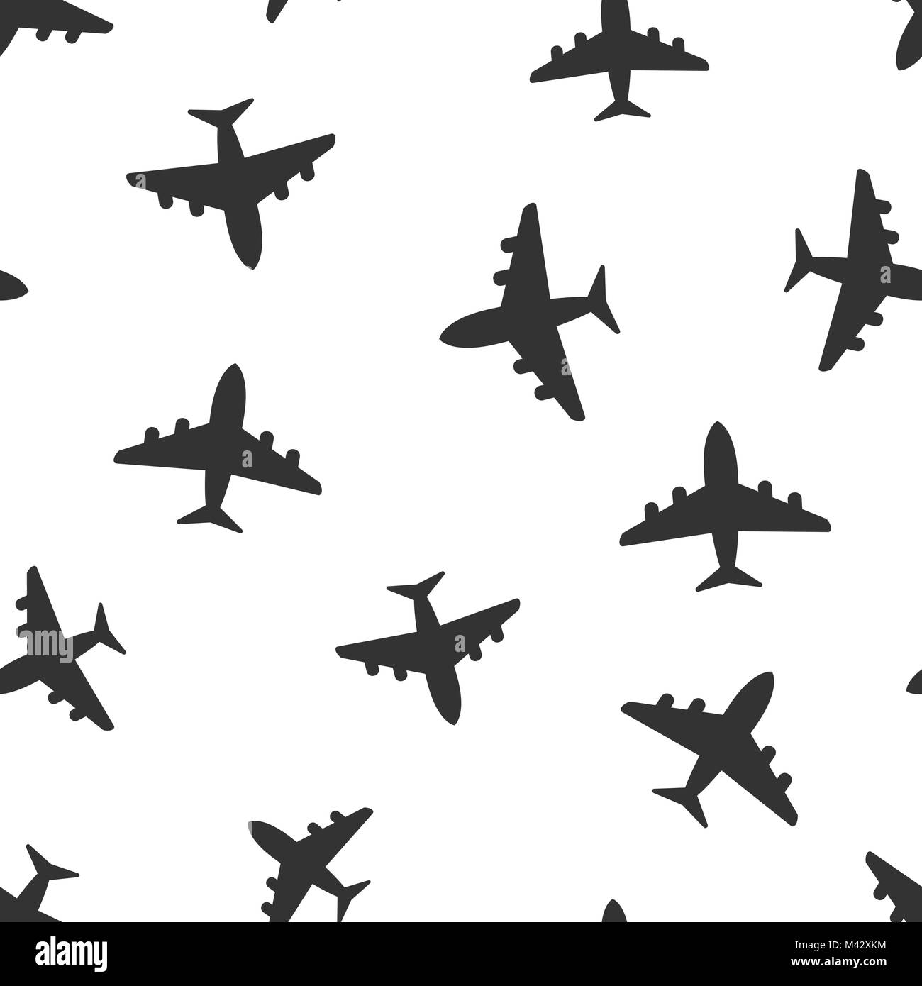 Airplane seamless pattern background icon. Flat vector illustration ...