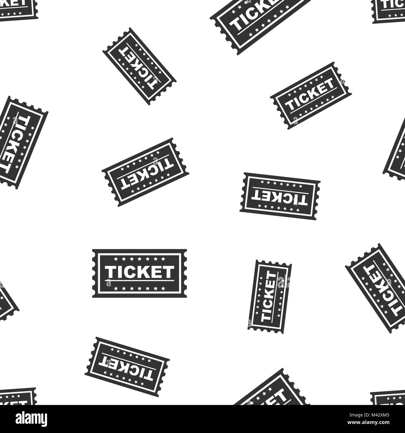 Ticket seamless pattern background icon. Flat vector illustration ...