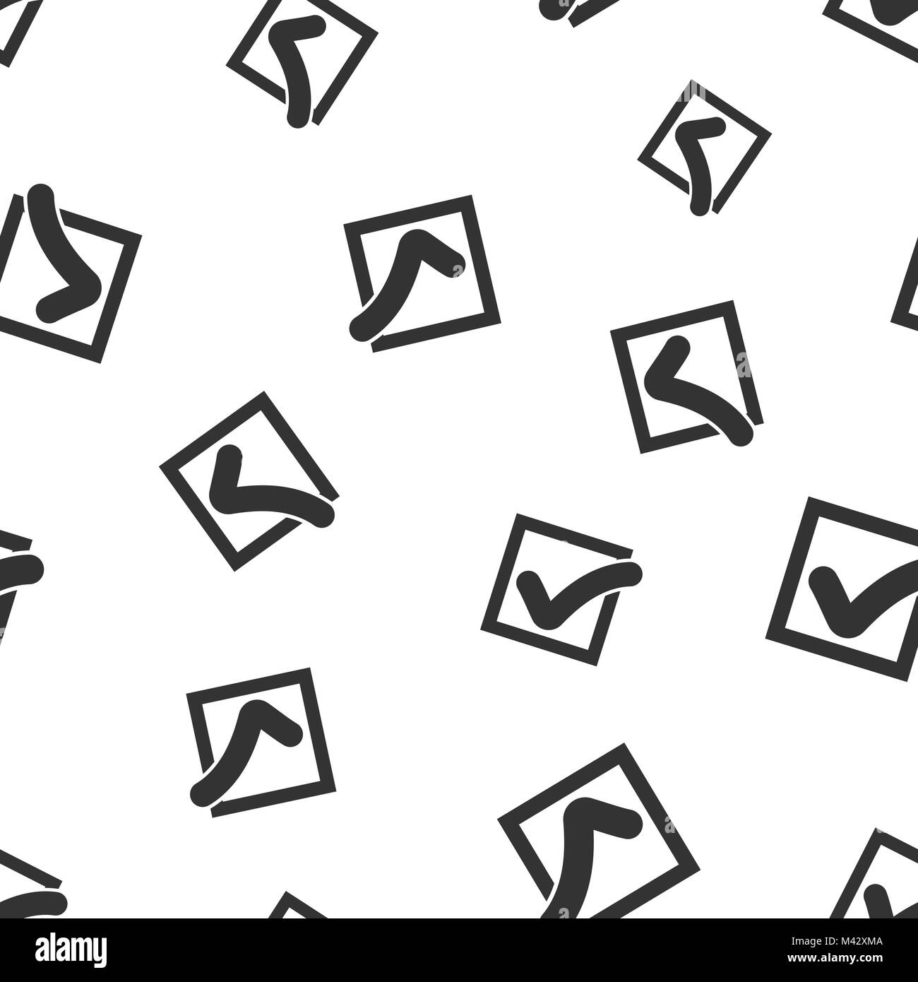 Check mark seamless pattern background icon. Flat vector illustration ...