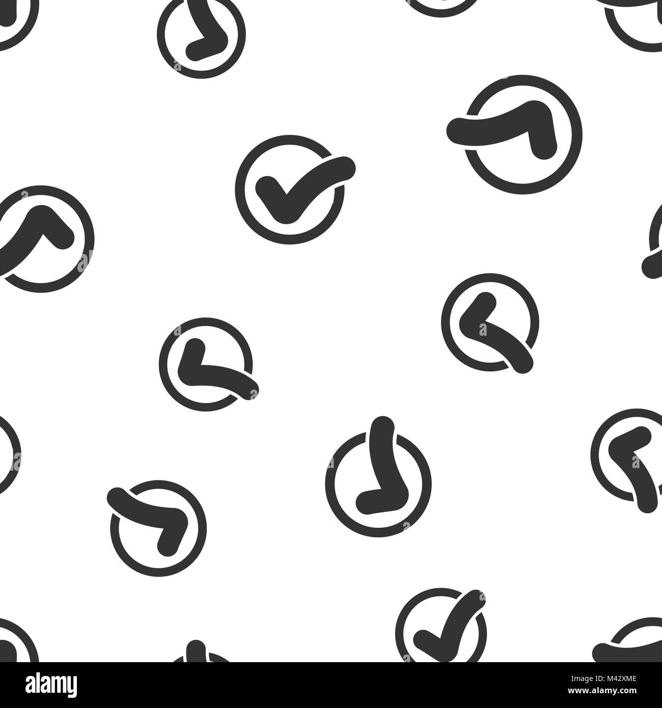 Check mark seamless pattern background icon. Flat vector illustration ...