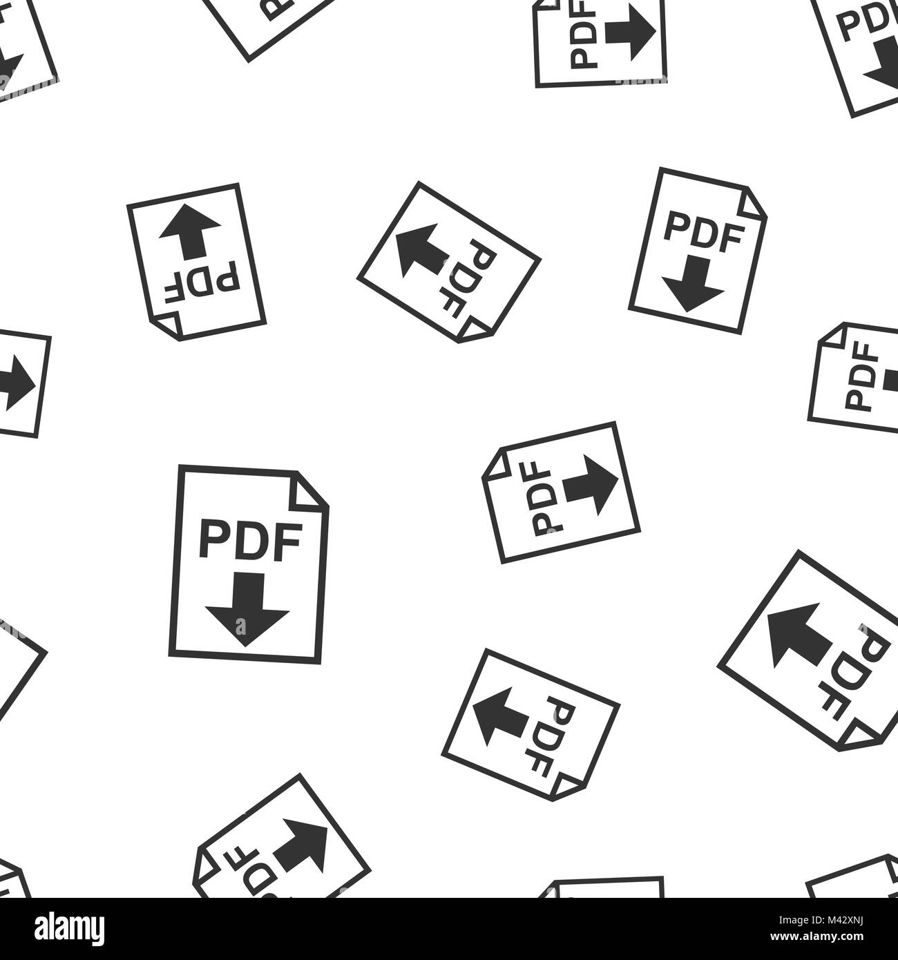 PDF file download seamless pattern background icon. Flat vector ...