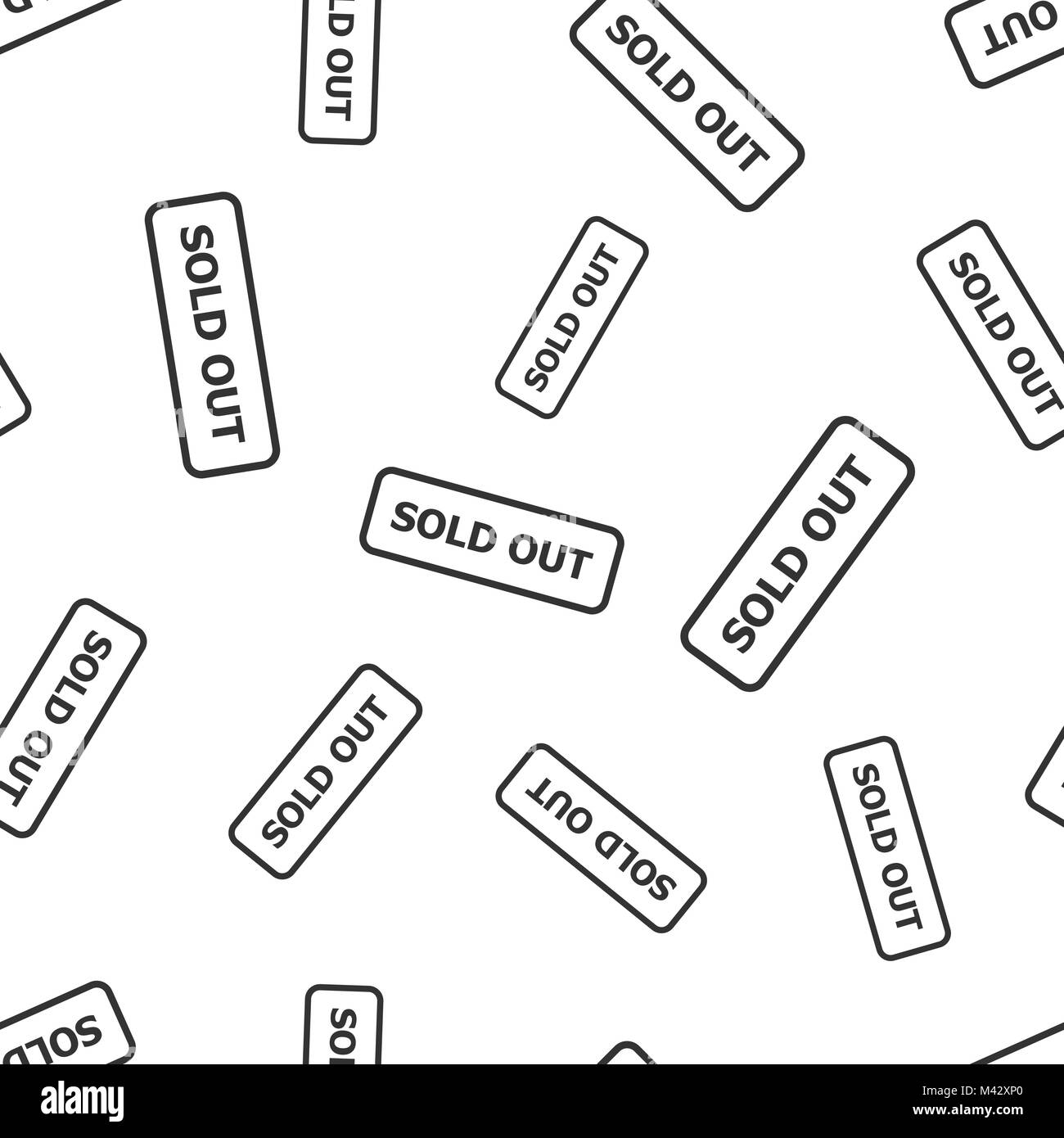 Sold out stamp seamless pattern. Business concept sold out pictogram ...