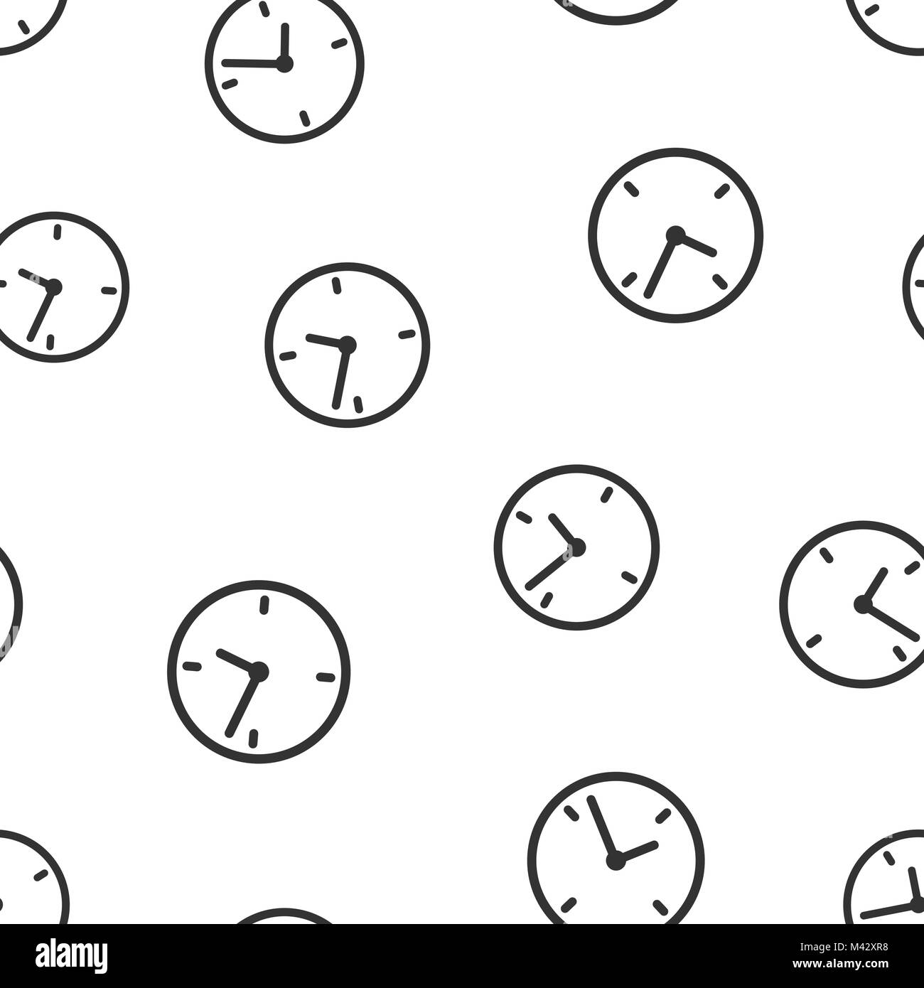 Alarm clock seamless pattern background icon. Business flat vector ...