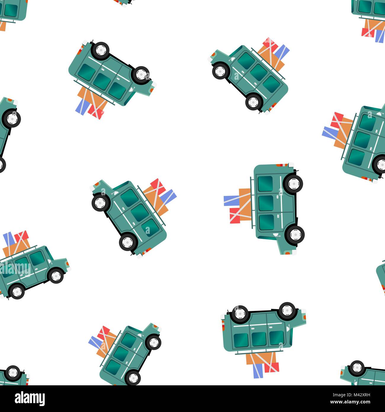 Suv car seamless pattern background icon. Business flat vector ...