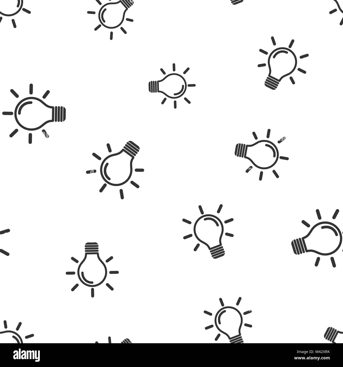 Light bulb icon seamless pattern background icon. Business flat vector ...