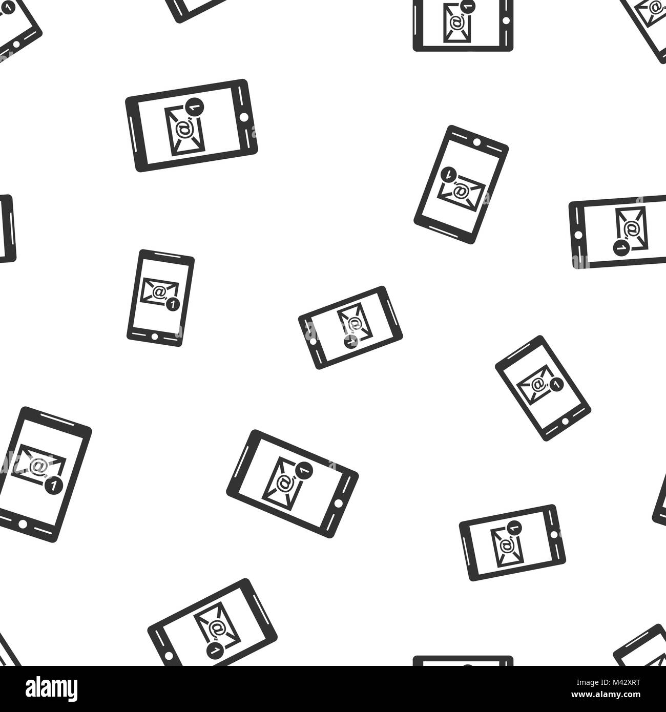 Smartphone seamless pattern background icon. Business flat vector illustration. Phone sign ...